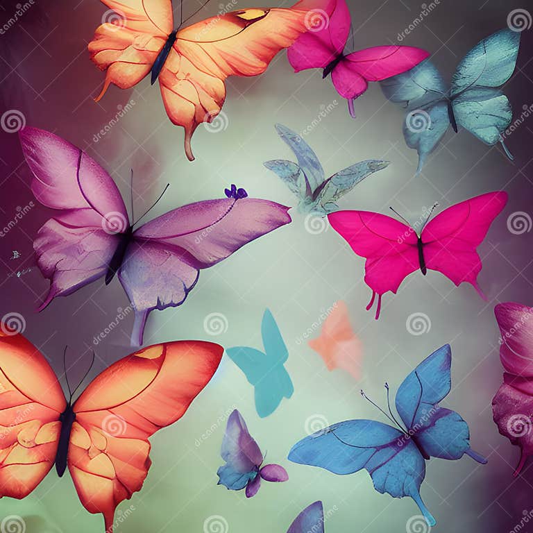 Butterfly Abstract Background, with Lot of Different Butterfly, Random ...