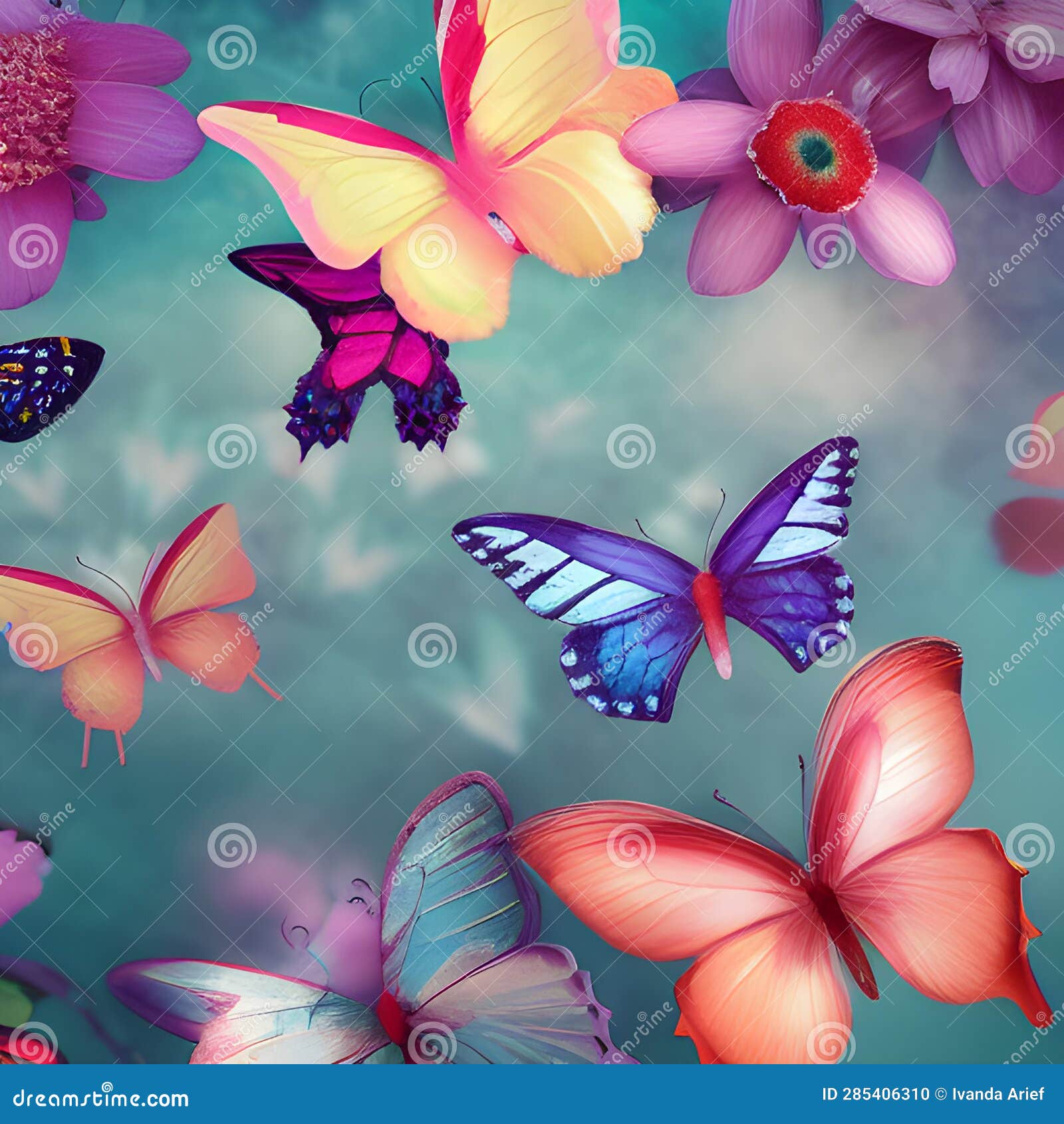 Butterfly Abstract Background, with Lot of Different Butterfly, Random ...