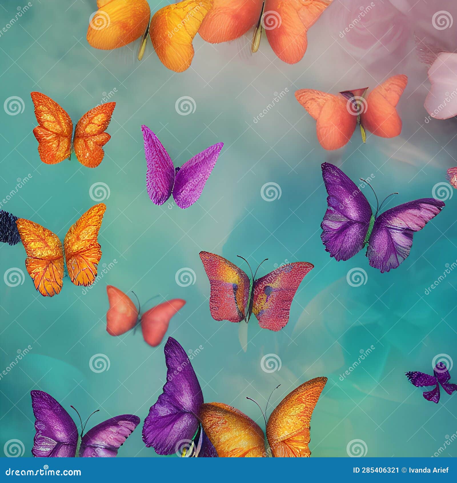Butterfly Abstract Background, with Lot of Different Butterfly, Random ...