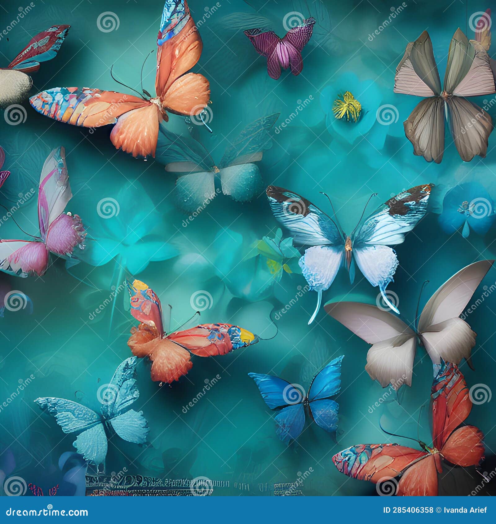 Butterfly Abstract Background, with Lot of Different Butterfly, Random ...
