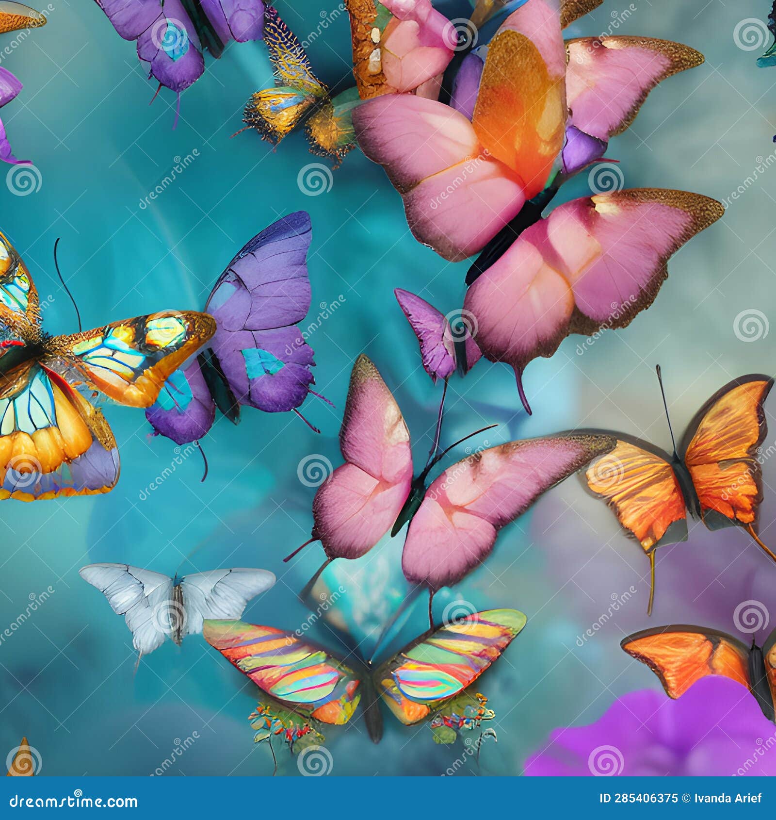 Butterfly Abstract Background, with Lot of Different Butterfly, Random ...