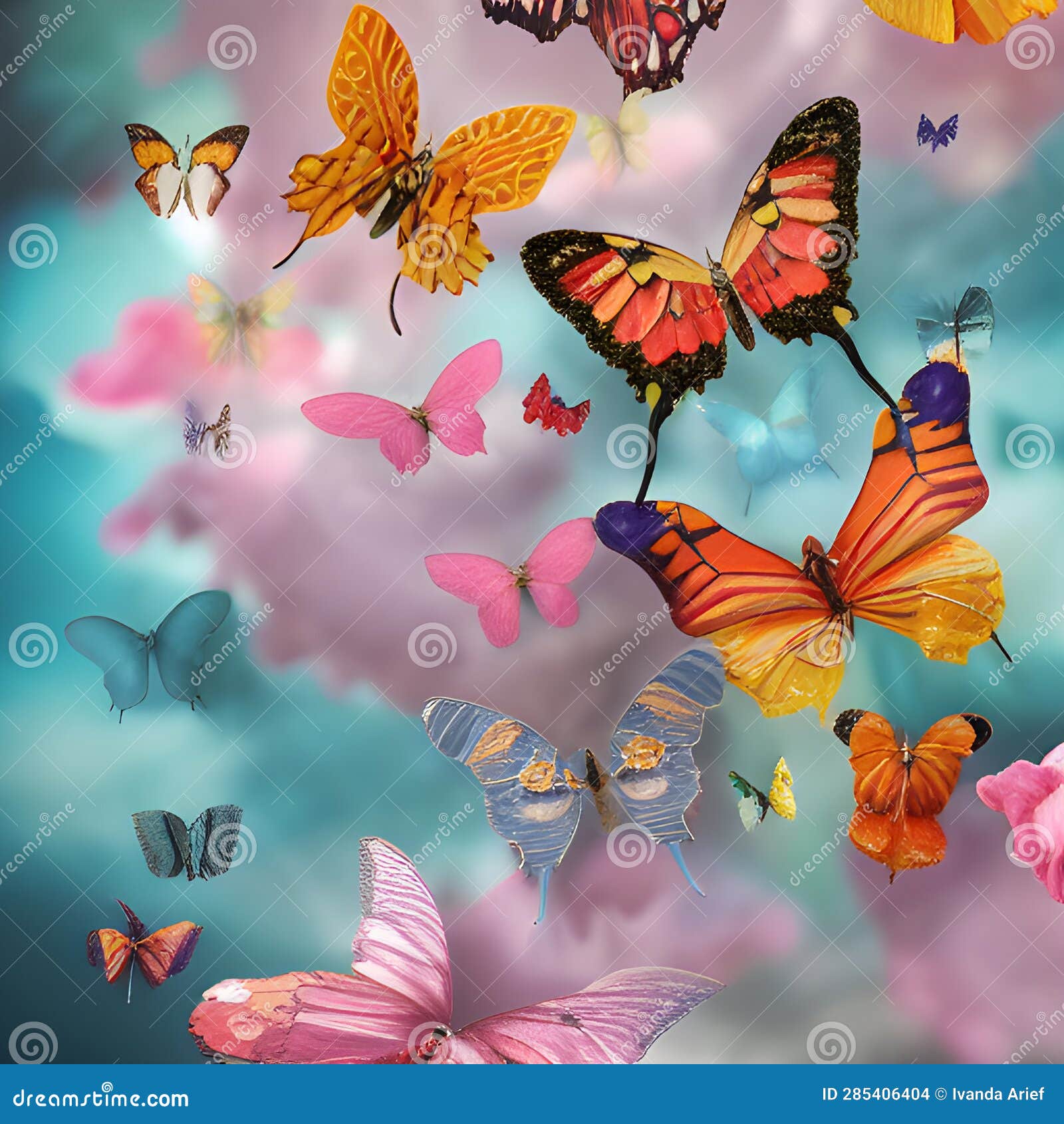 Butterfly Abstract Background, with Lot of Different Butterfly, Random ...
