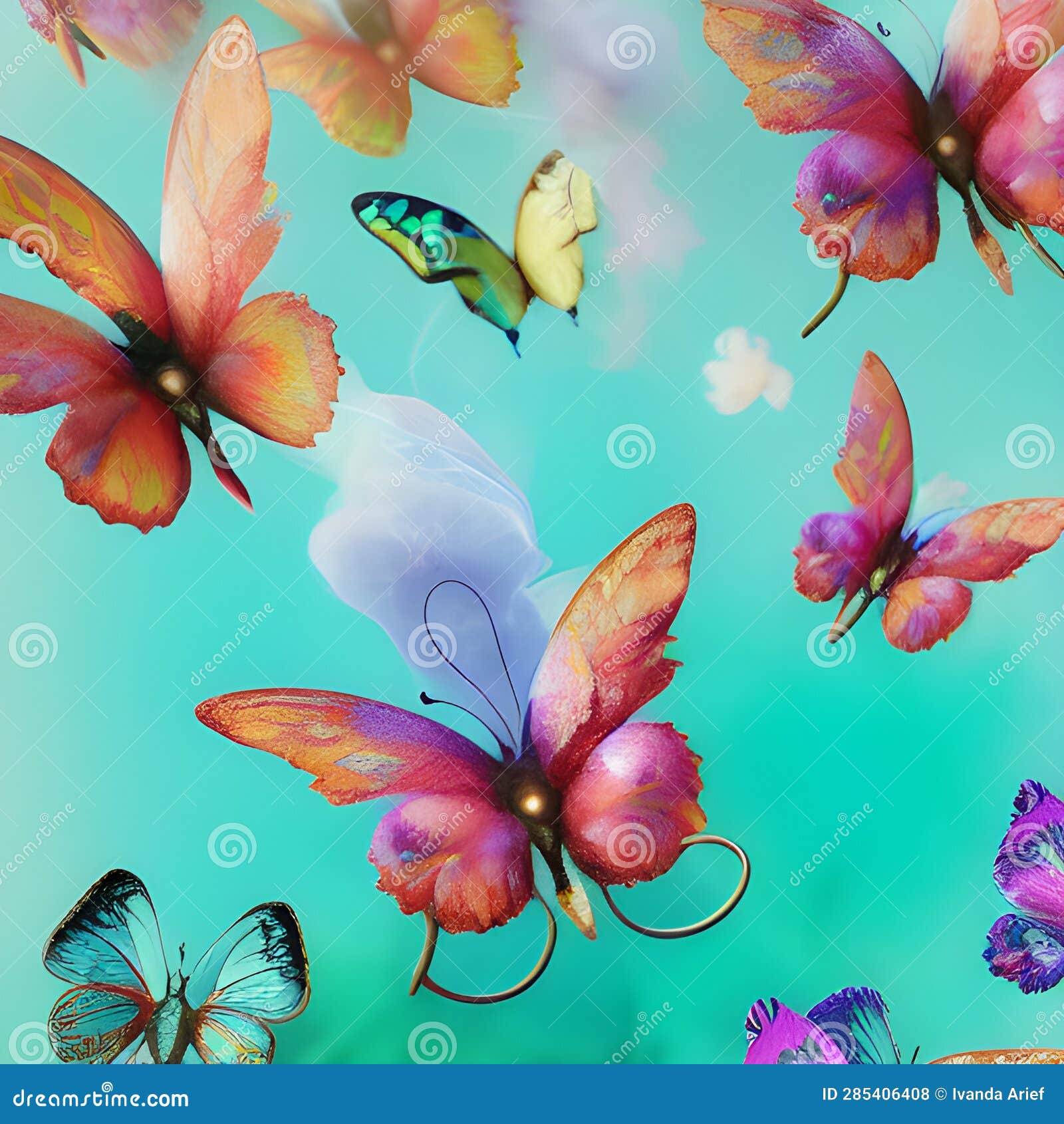 Butterfly Abstract Background, with Lot of Different Butterfly, Random ...