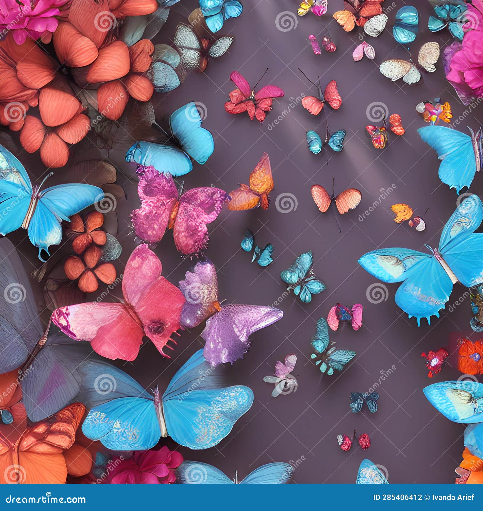 Butterfly Abstract Background, with Lot of Different Butterfly, Random ...