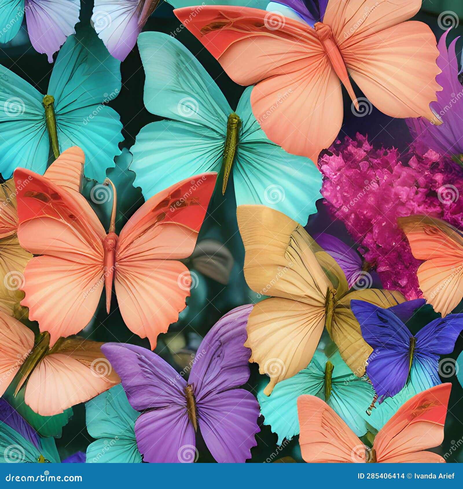 Butterfly Abstract Background, with Lot of Different Butterfly, Random ...