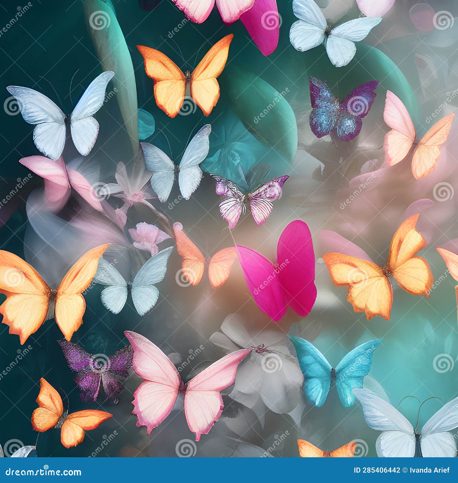 Butterfly Abstract Background, with Lot of Different Butterfly, Random ...