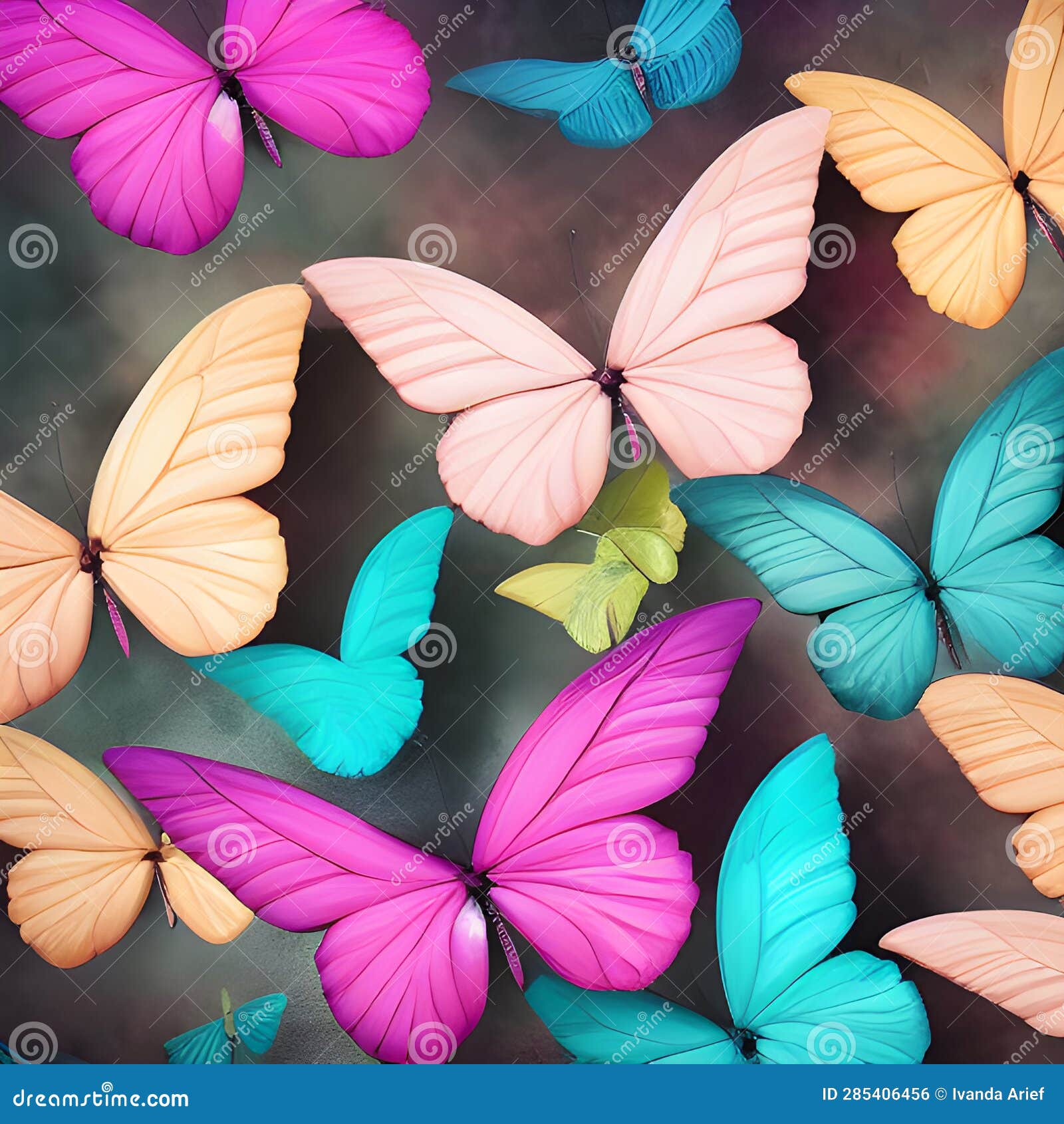 Butterfly Abstract Background, with Lot of Different Butterfly, Random ...