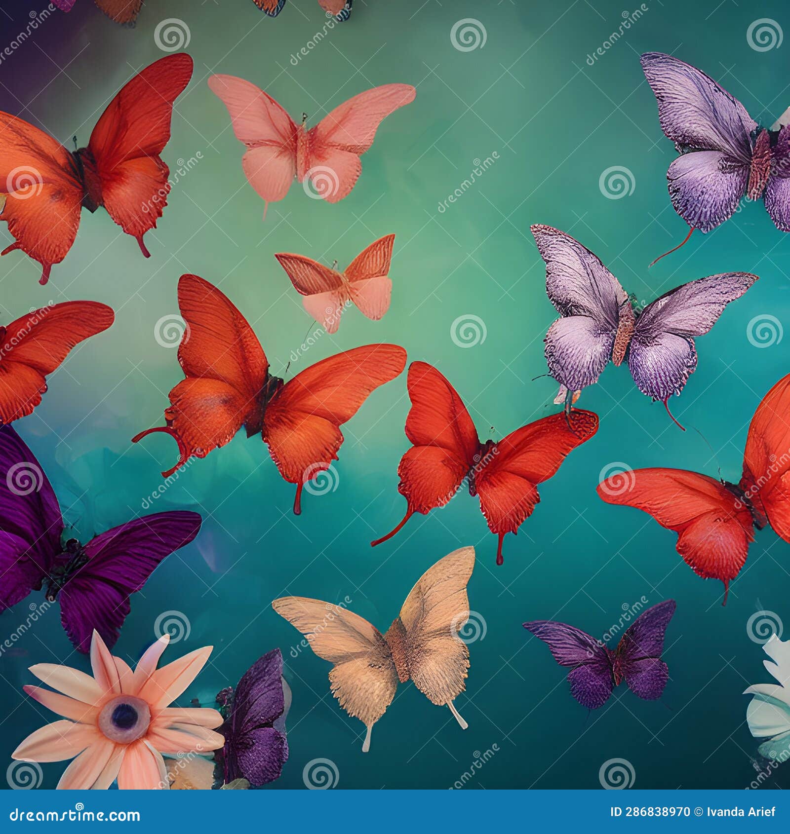 Butterfly Abstract Background, with Lot of Different Butterfly, Random ...