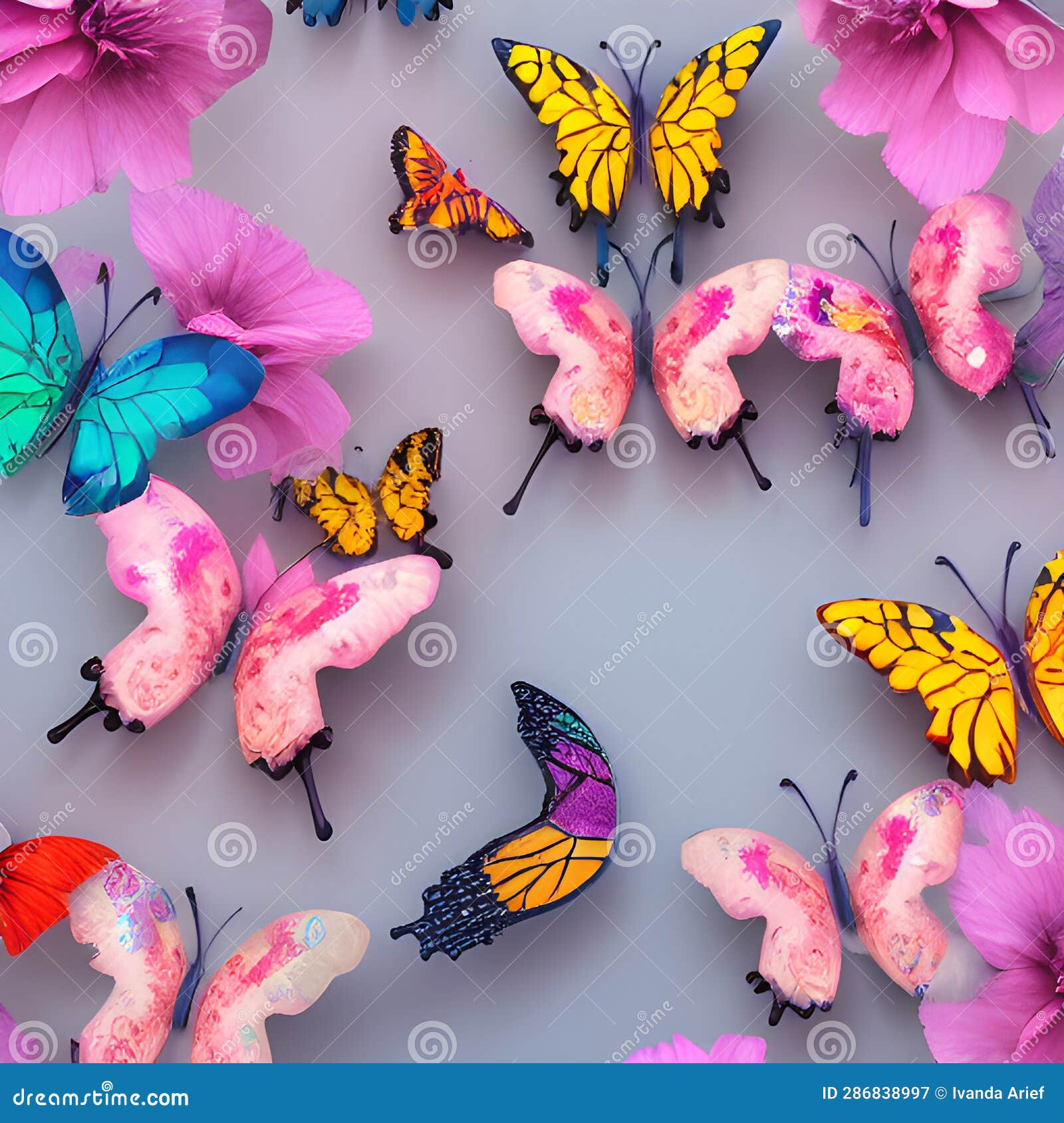 Butterfly Abstract Background, with Lot of Different Butterfly, Random ...