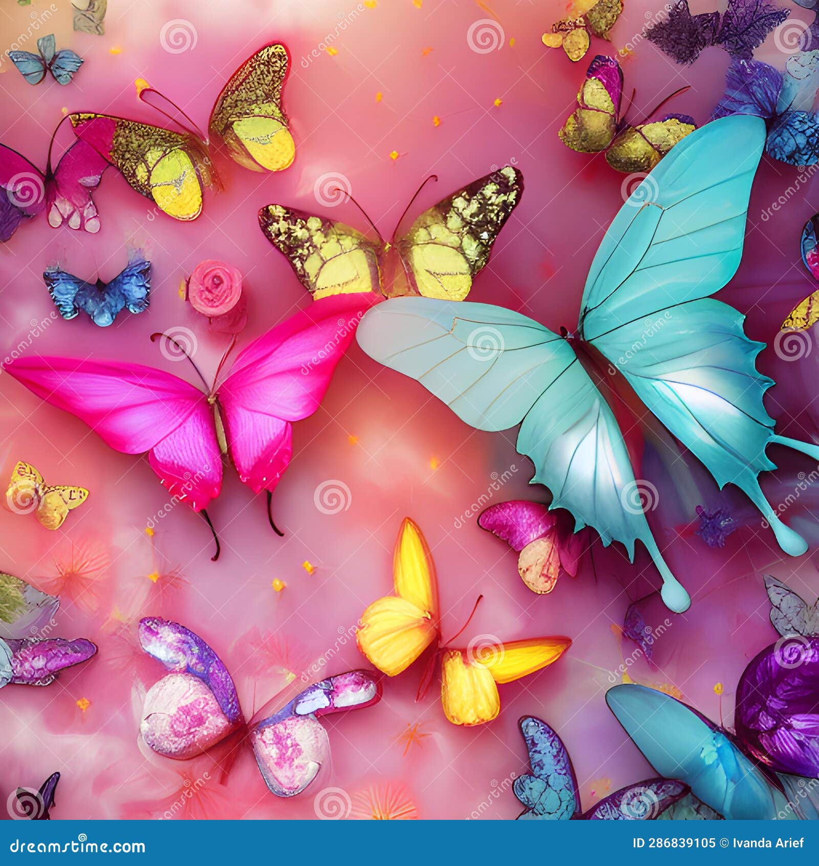 Butterfly Abstract Background, with Lot of Different Butterfly, Random ...