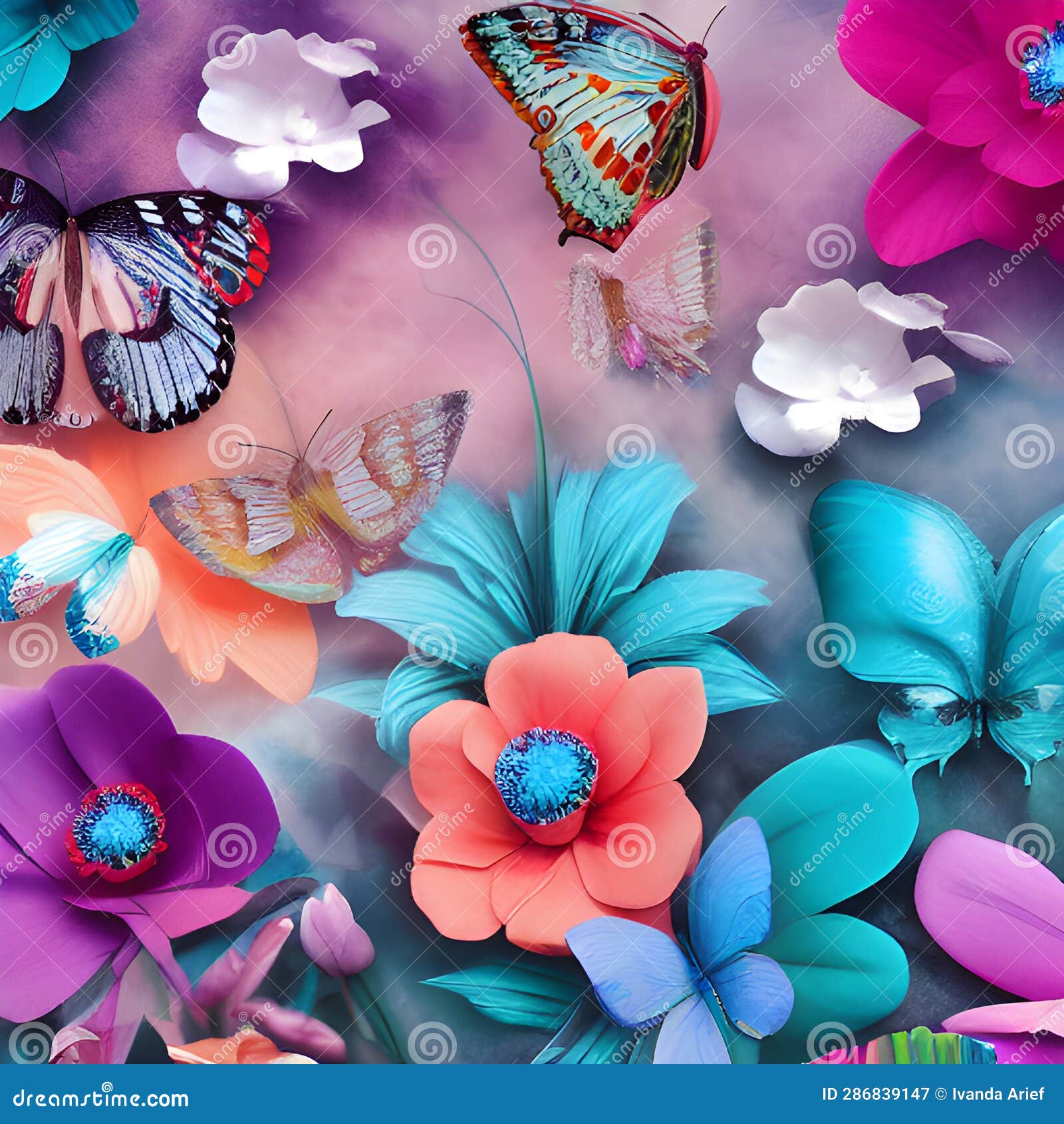 Butterfly Abstract Background, with Lot of Different Butterfly, Random ...