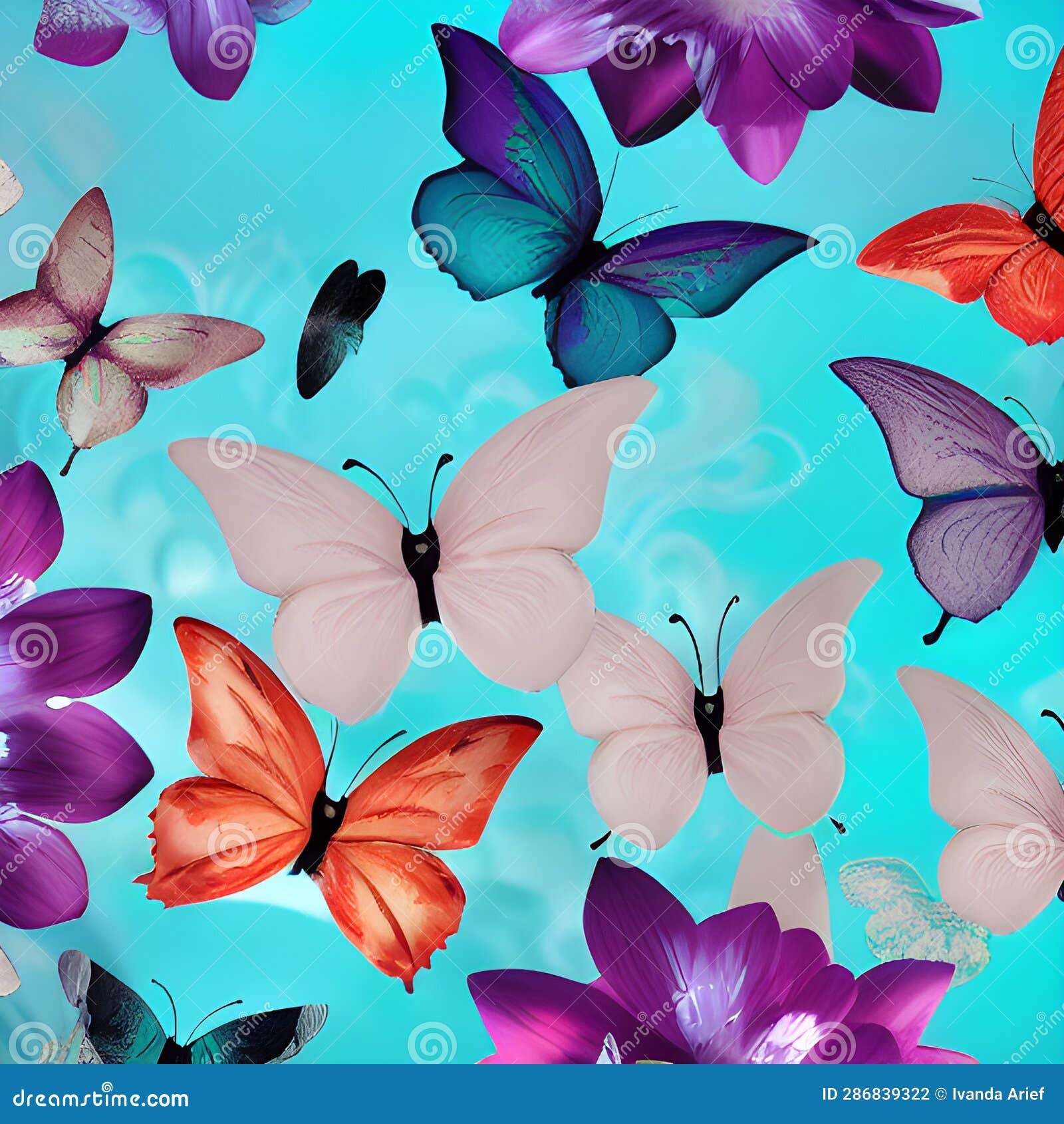 Butterfly Abstract Background, with Lot of Different Butterfly, Random ...