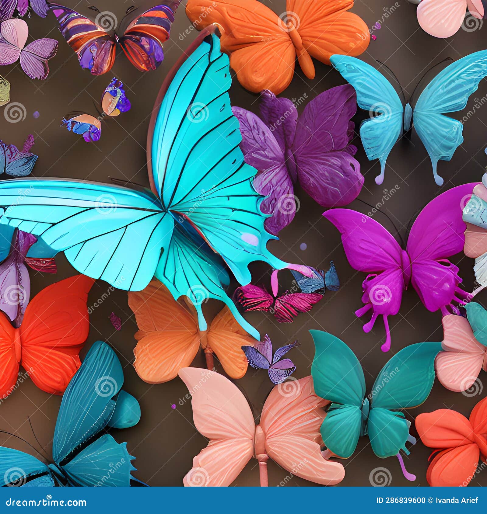 Butterfly Abstract Background, with Lot of Different Butterfly, Random ...