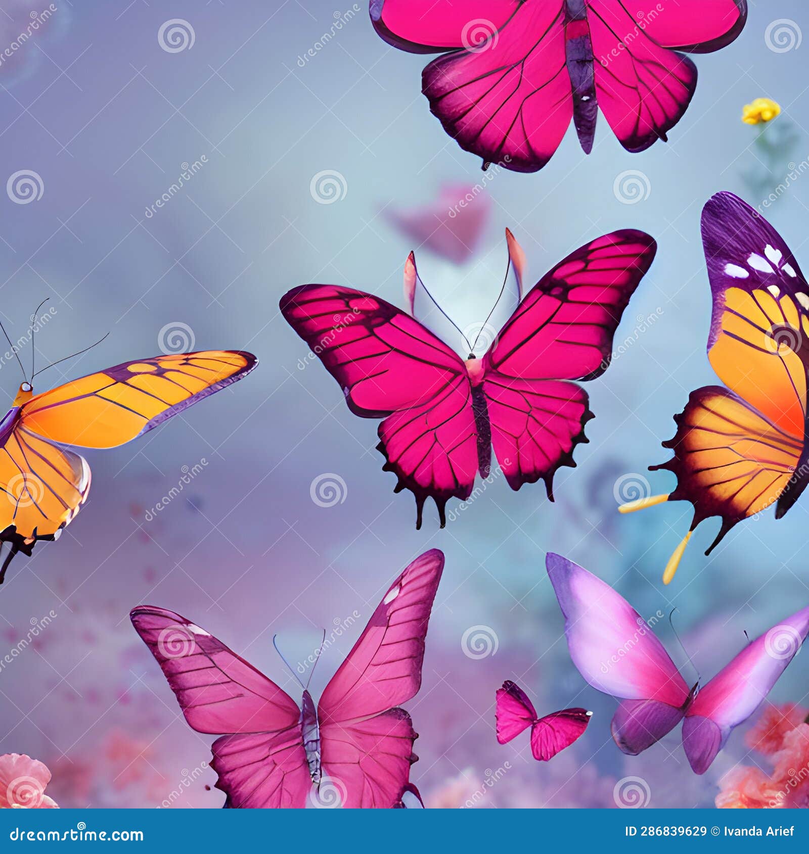 Butterfly Abstract Background, with Lot of Different Butterfly, Random ...