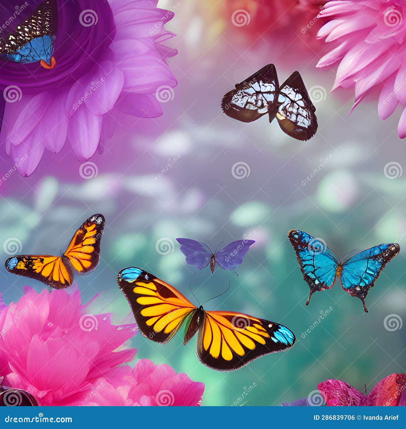 Butterfly Abstract Background, with Lot of Different Butterfly, Random ...