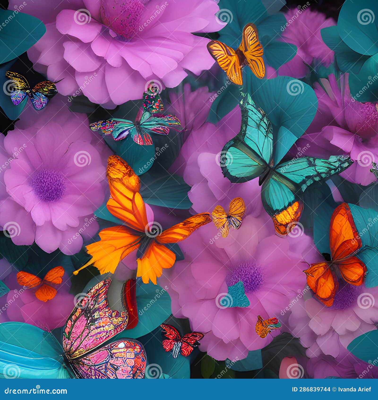 Butterfly Abstract Background, with Lot of Different Butterfly, Random ...