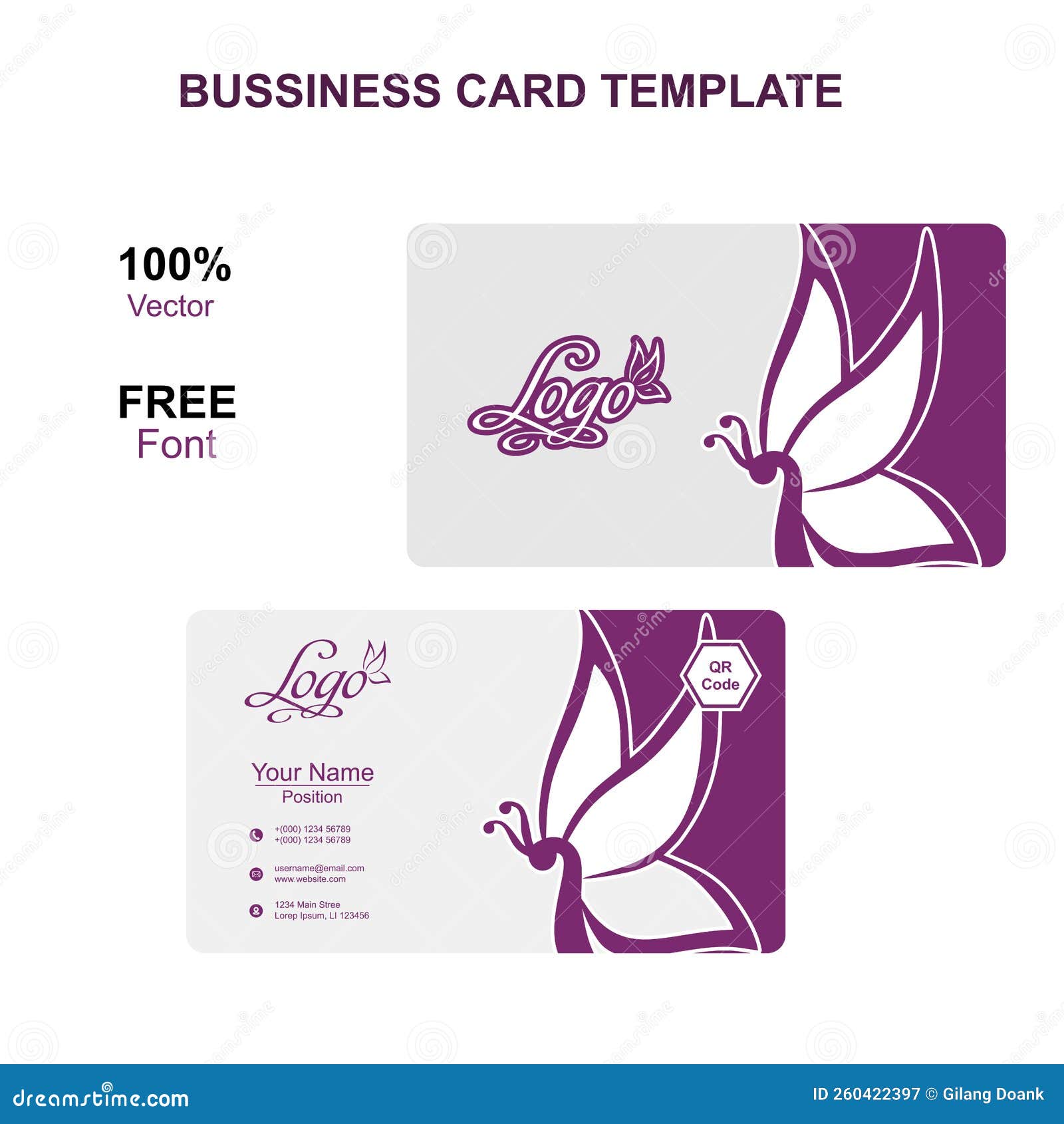 Butterfly Abstract Card Name Design Stock Vector - Illustration of ...