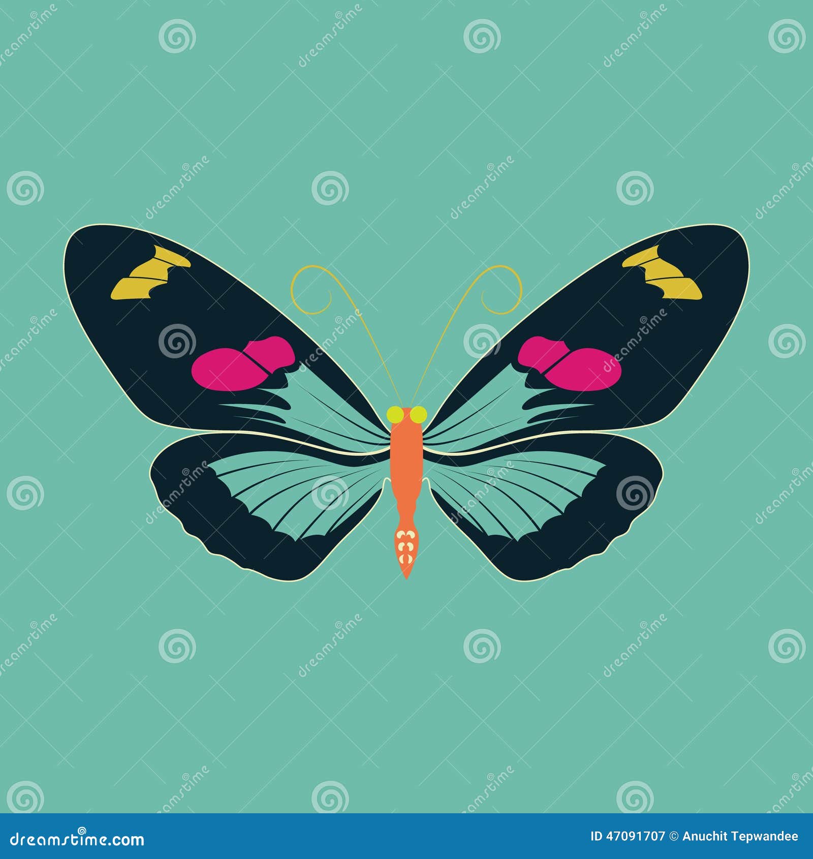 Butterfly Abstract on Green Color Background Stock Vector ...