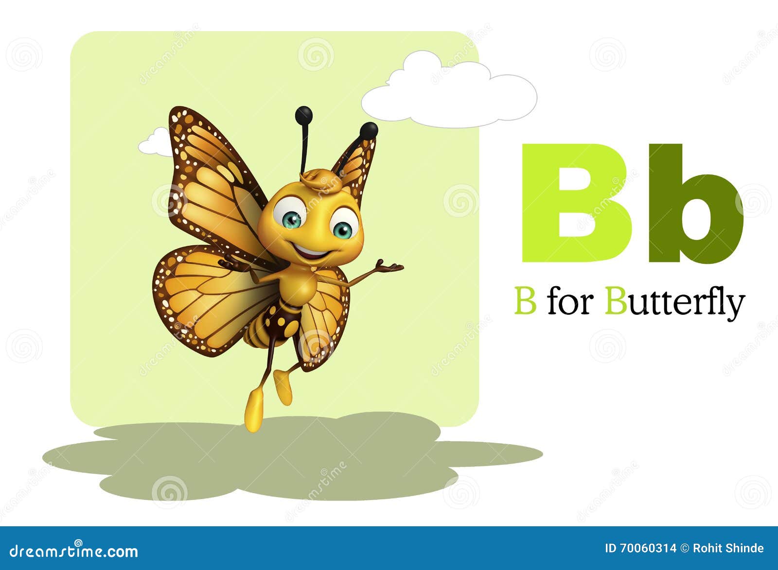 Butterfly with alphabate stock illustration. Illustration of alphabet ...