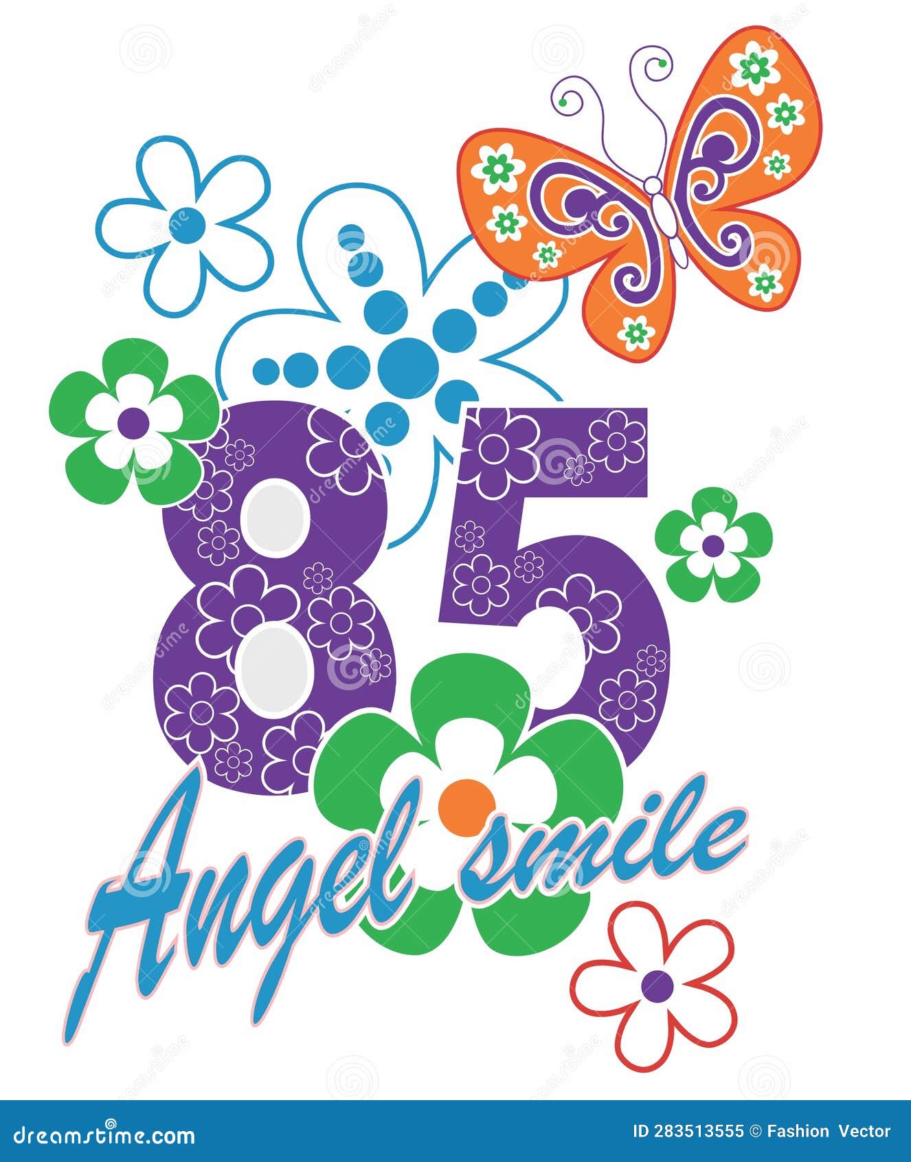 Butterfly Angel Smile Print Vector Art Stock Vector - Illustration of ...