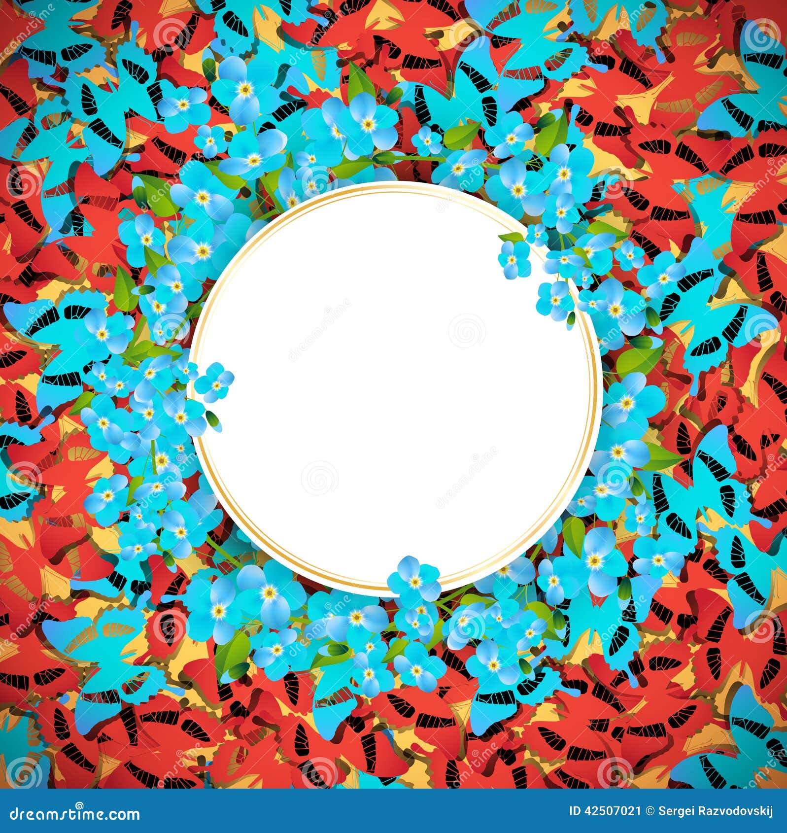 Butterfly Background with Frame Stock Vector - Illustration of pattern ...