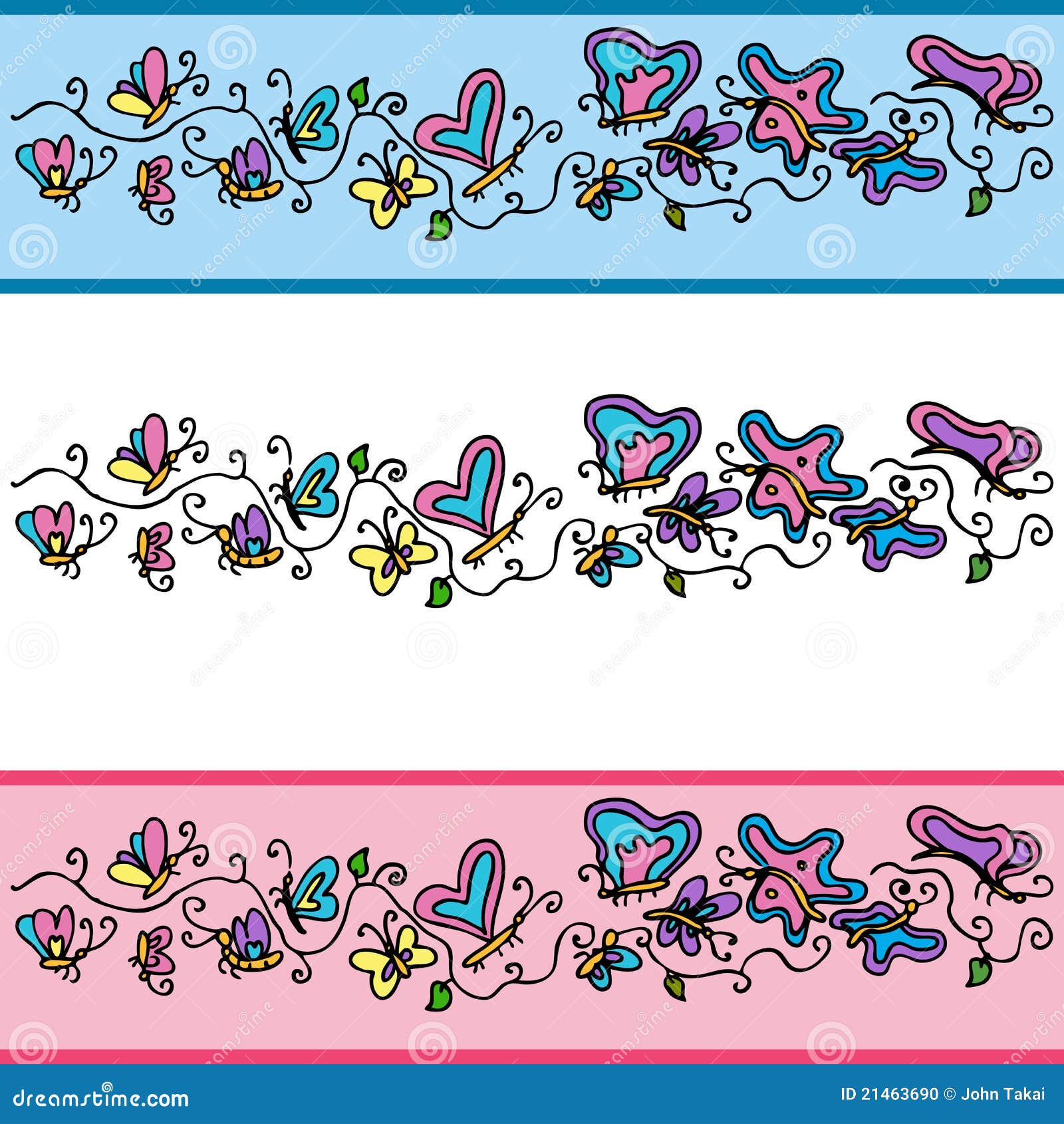 Butterfly Banner Set stock vector. Illustration of cartoon - 21463690