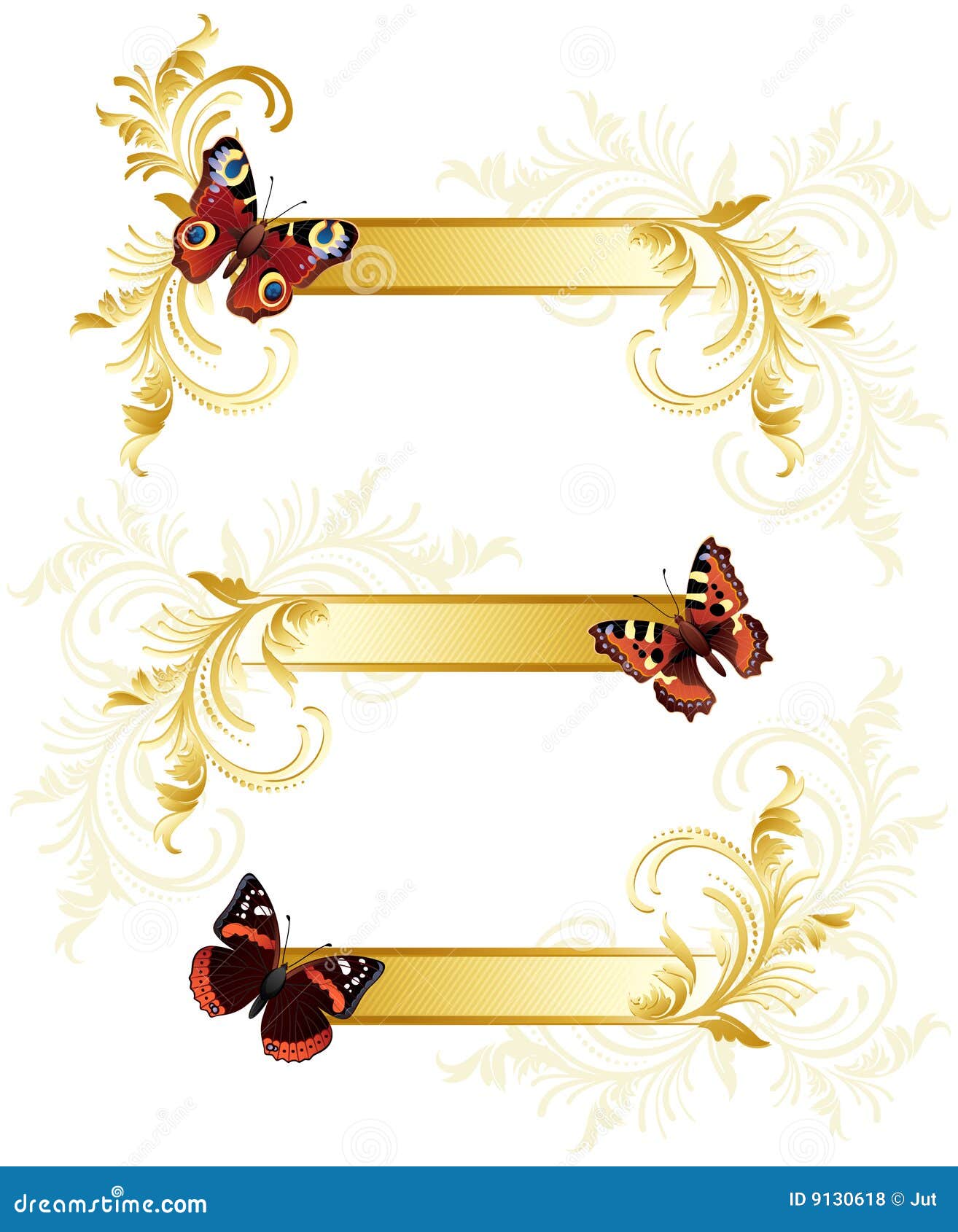 Butterfly banners stock vector. Illustration of element - 9130618