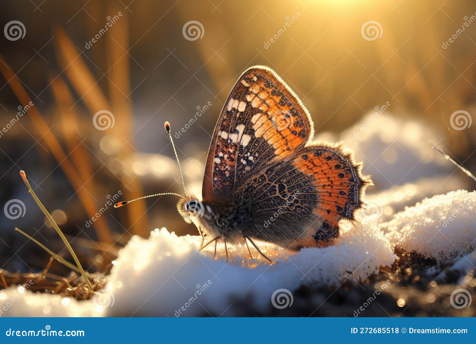 Butterfly Basking in the Warm Rays of the Sun on a Cold Winter Day ...