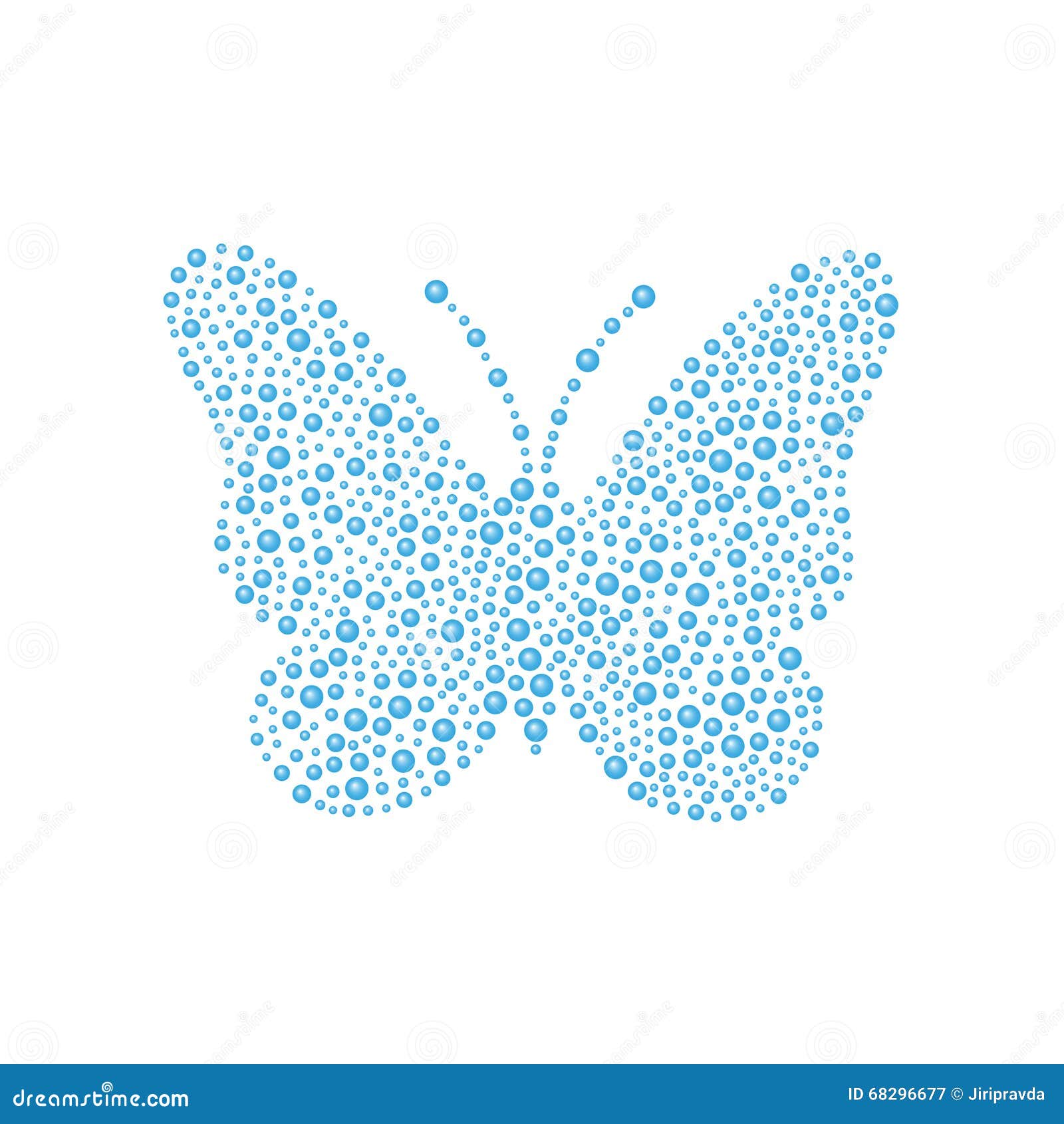 Butterfly in blue design stock vector. Illustration of summer - 68296677