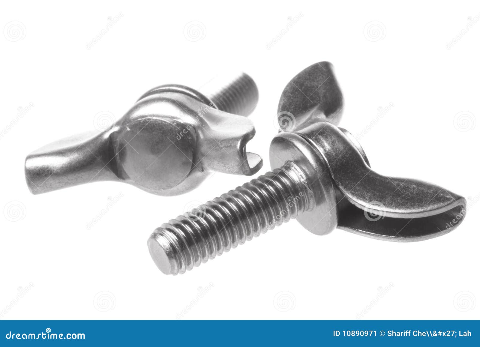 Butterfly Bolts Macro Isolated Stock Image - Image of metal, close ...