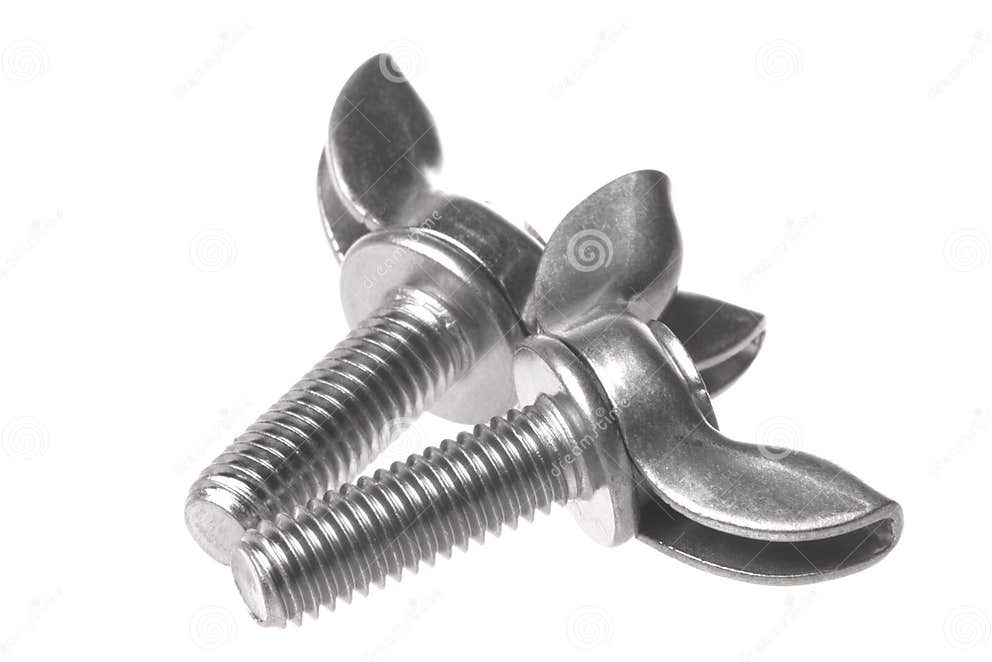 Butterfly Bolts Macro Isolated Stock Image - Image of tool, repair ...
