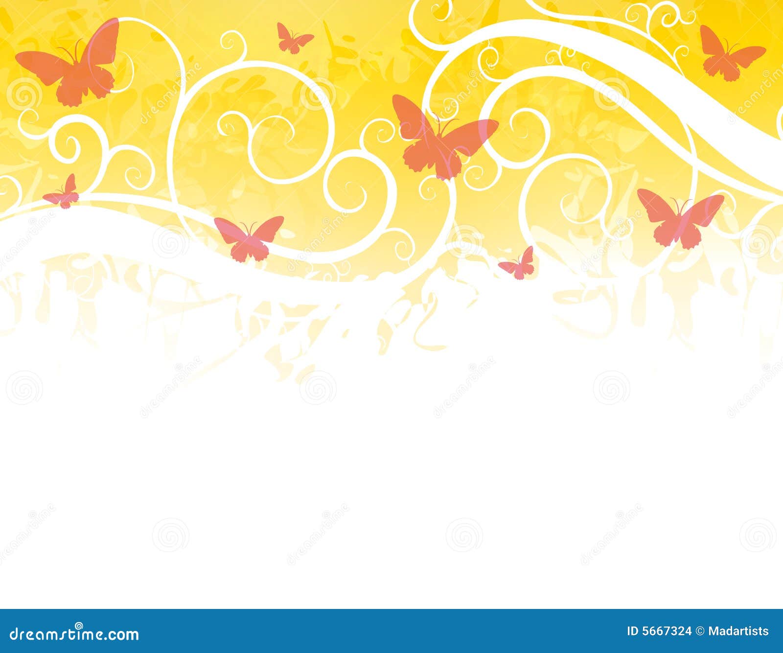 Butterfly Border Gold Red stock illustration. Illustration of swirl ...