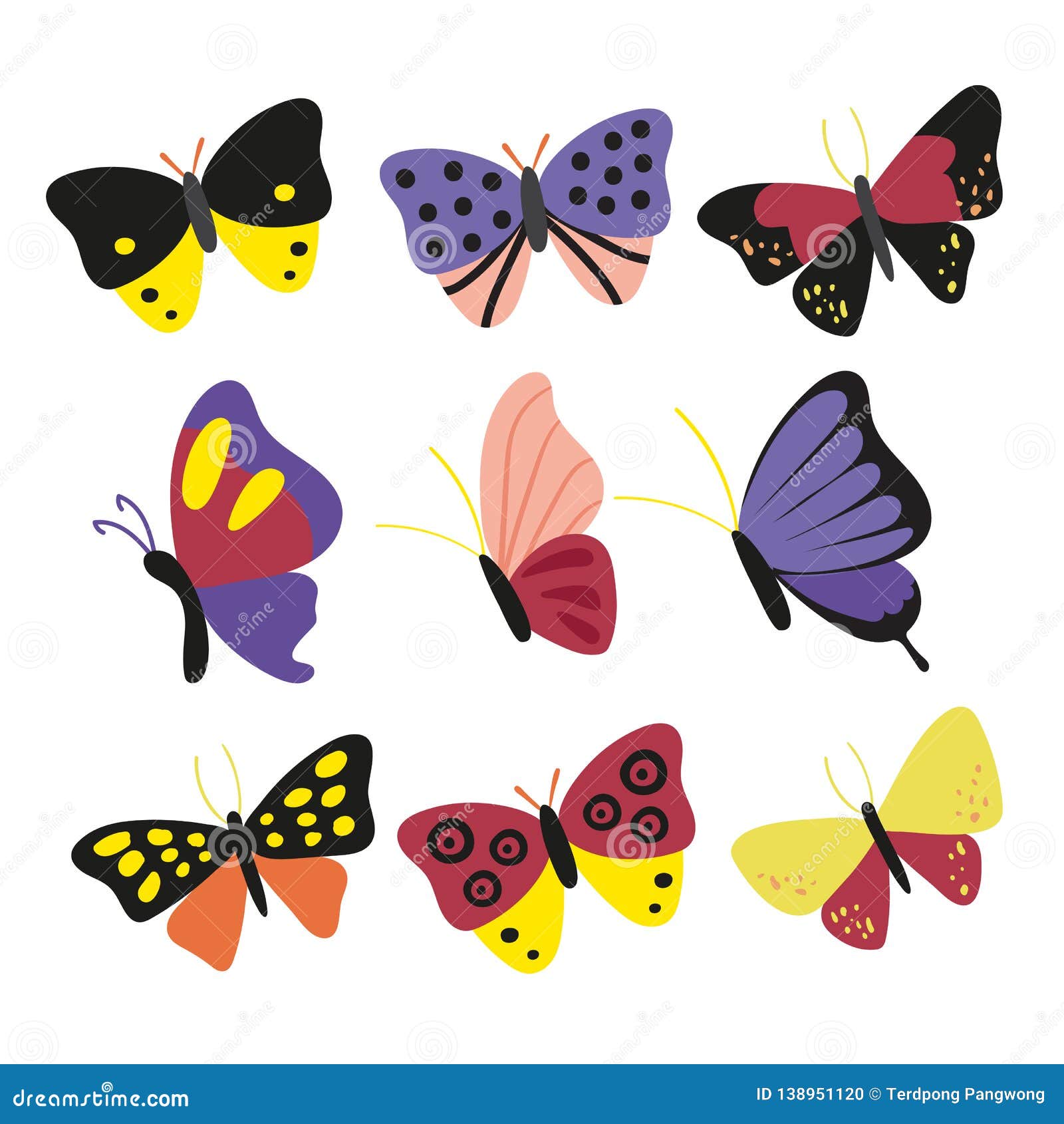 Butterfly Character Vector Design Stock Vector - Illustration of ...