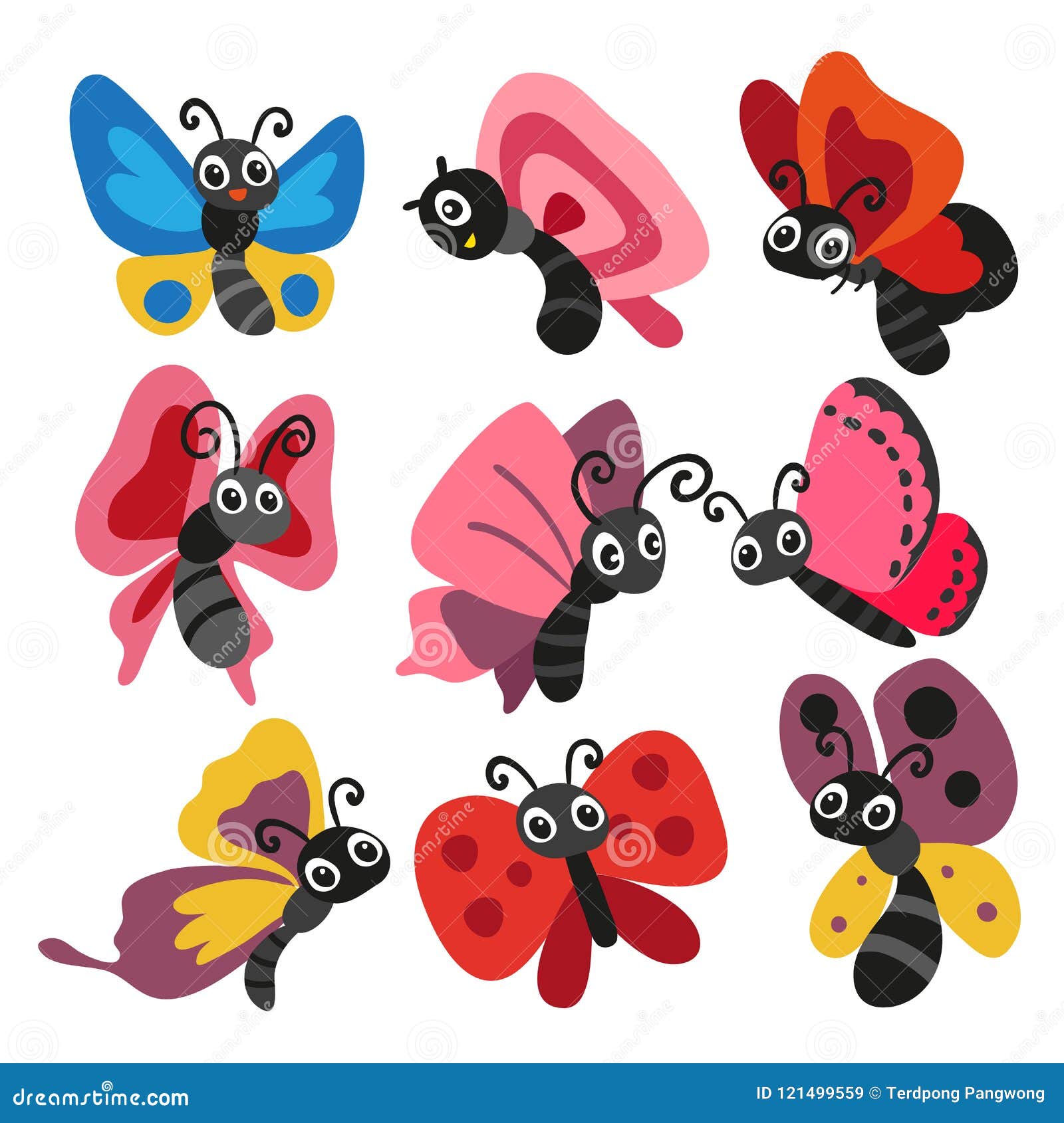 Butterfly Character Vector Design Stock Vector - Illustration of ...