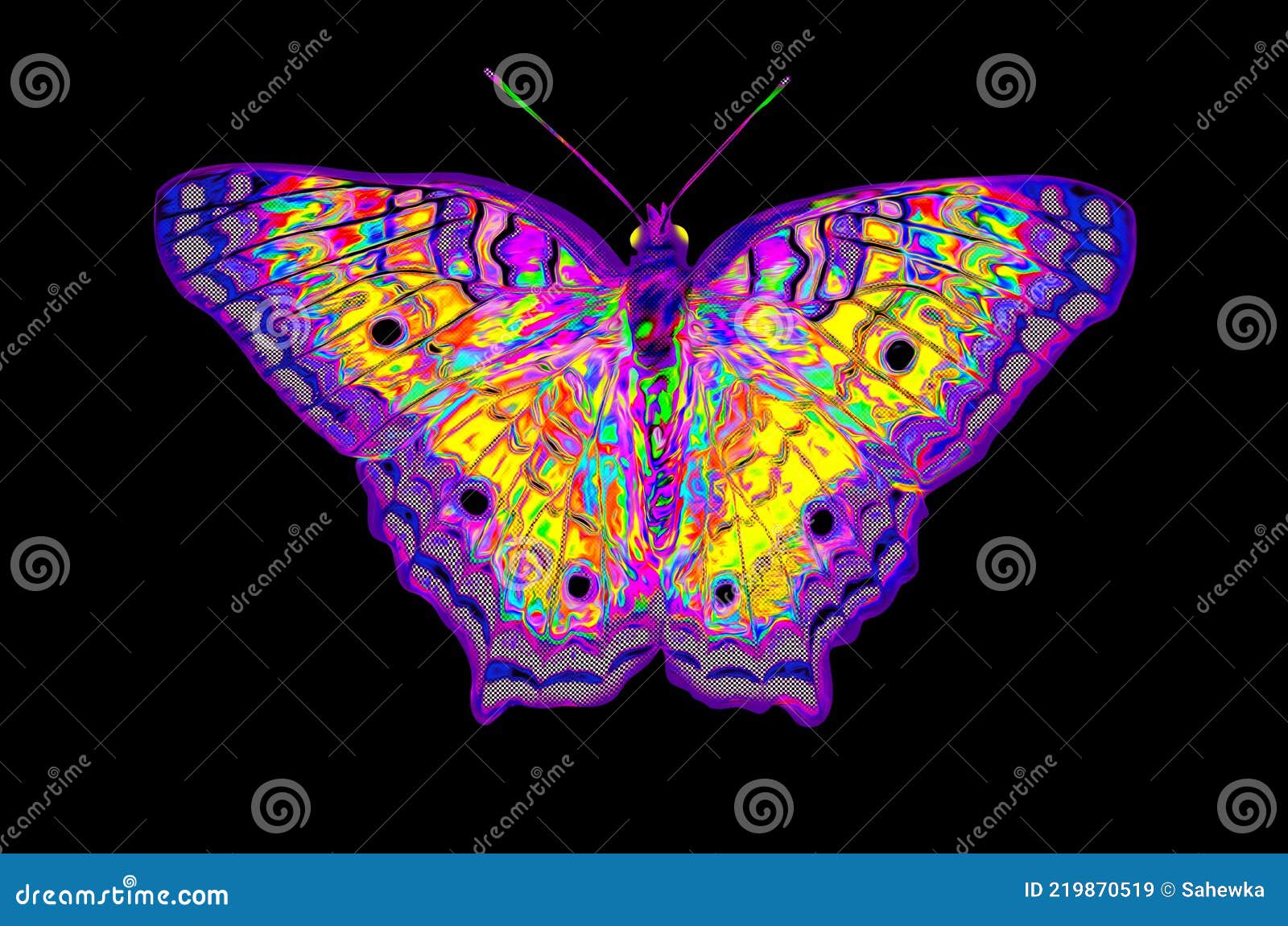 Butterfly chrome abstract stock illustration. Illustration of party ...