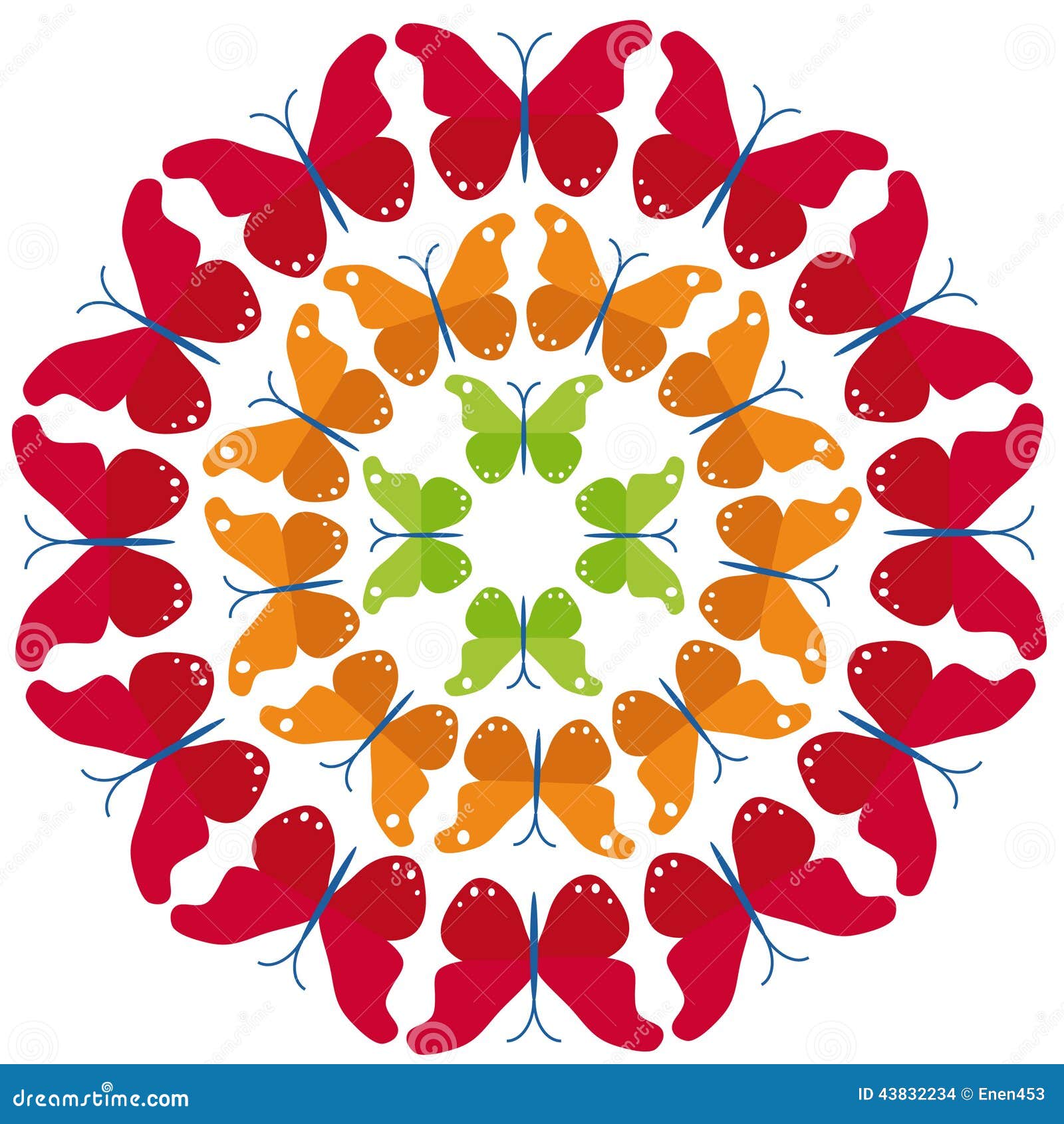 Butterfly circle stock illustration. Illustration of nature - 43832234