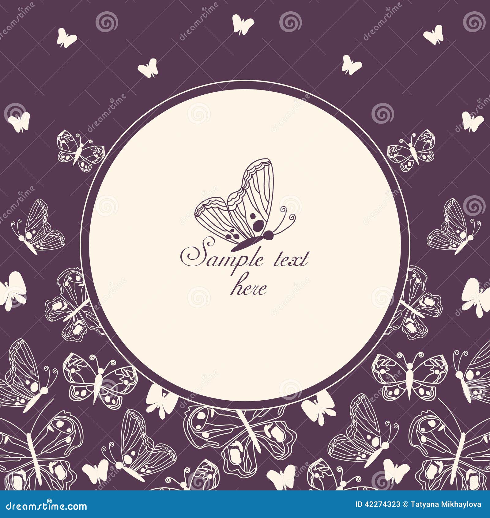 Butterfly in circle stock vector. Illustration of butterfly - 42274323