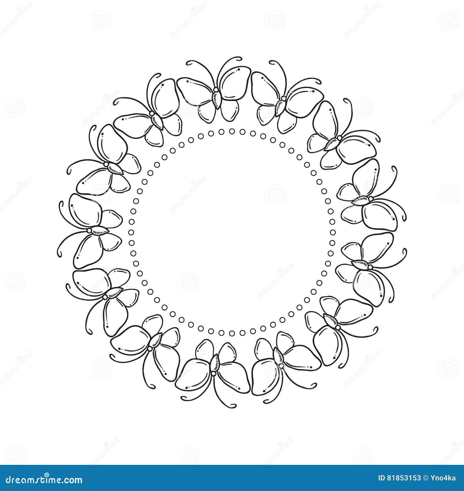 Butterfly Clipart Round Vector Frame Stock Vector - Illustration of ...