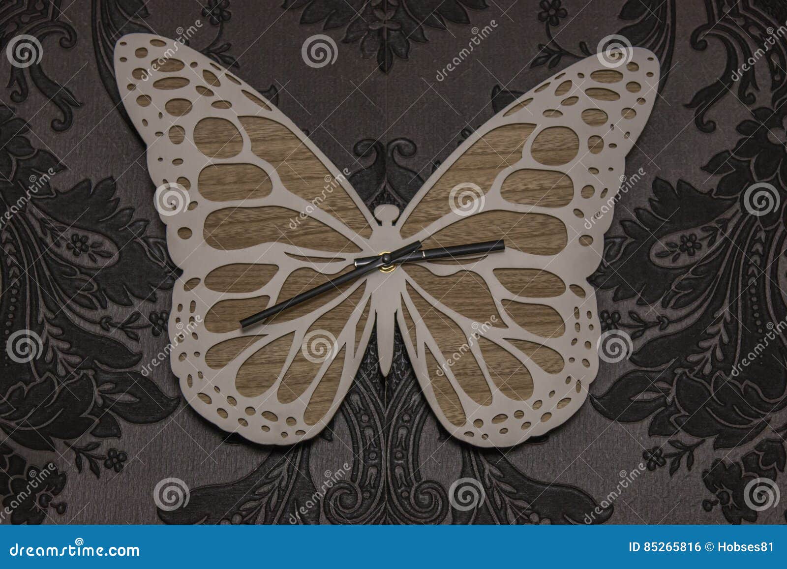 Butterfly Clock on Wall stock illustration. Illustration of insect ...