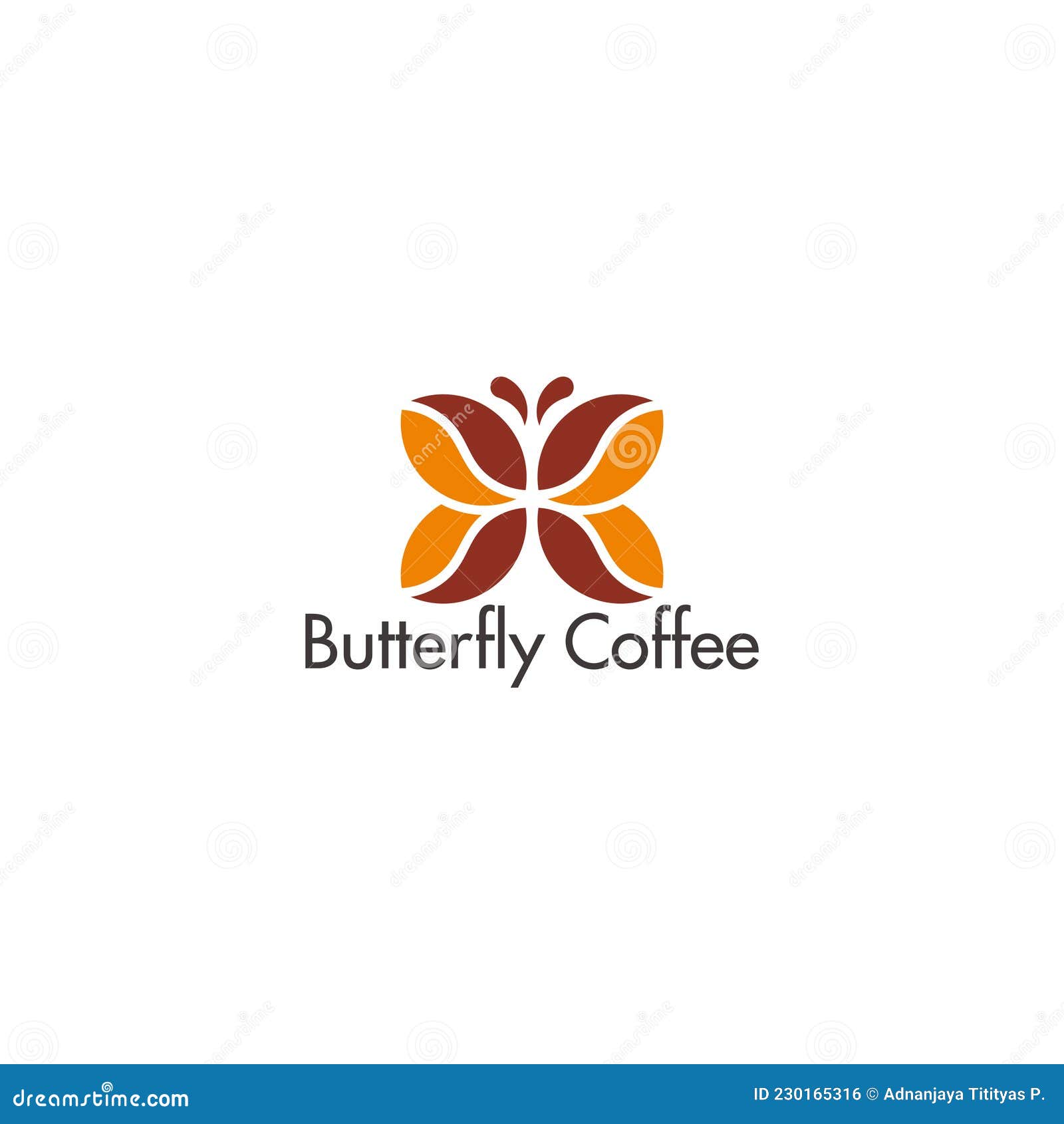 Butterfly Coffee Bean Symbol Geometric Logo Vector Stock Vector ...