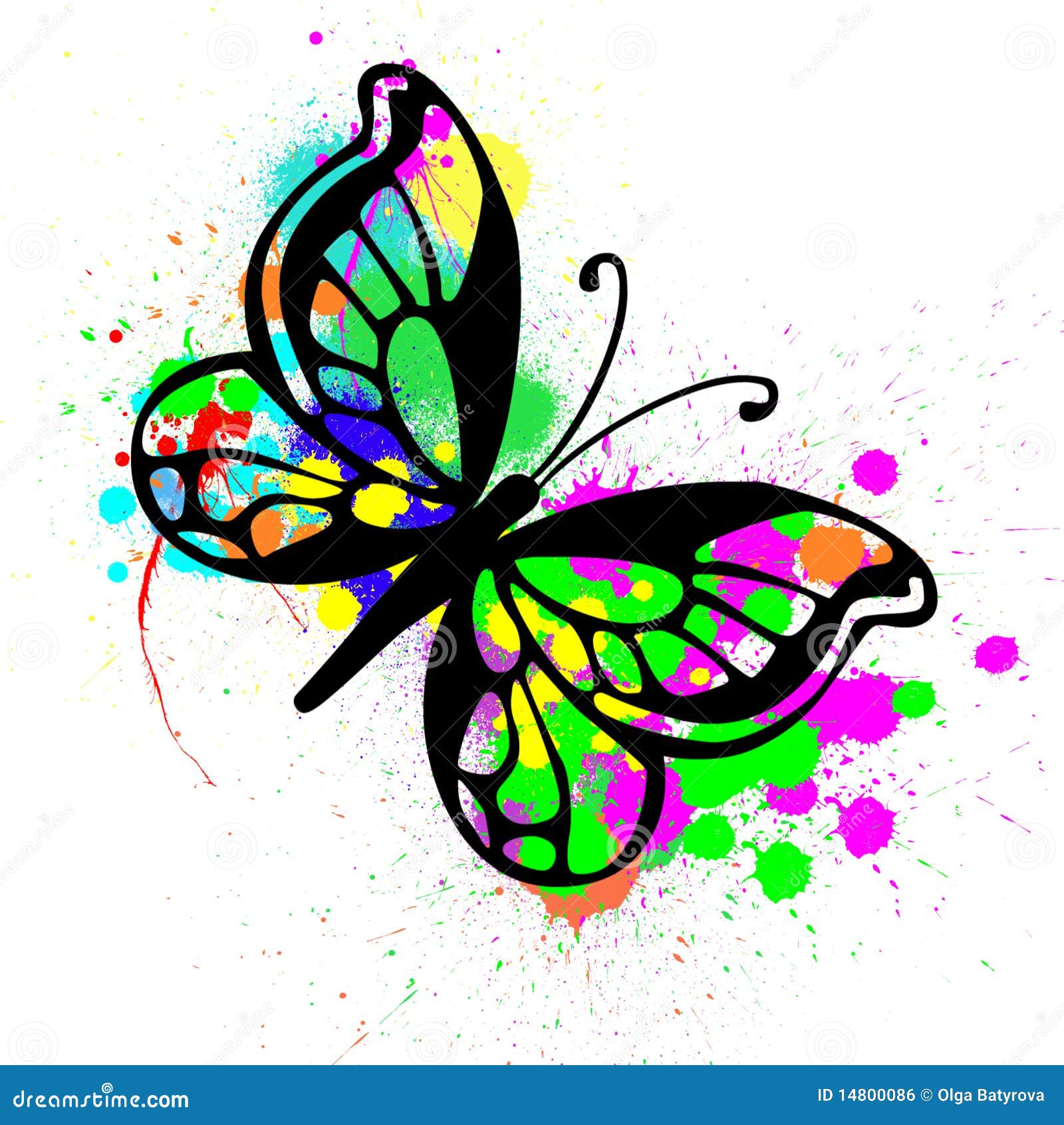 Butterfly From Color Splashes Stock Illustration - Illustration of ...