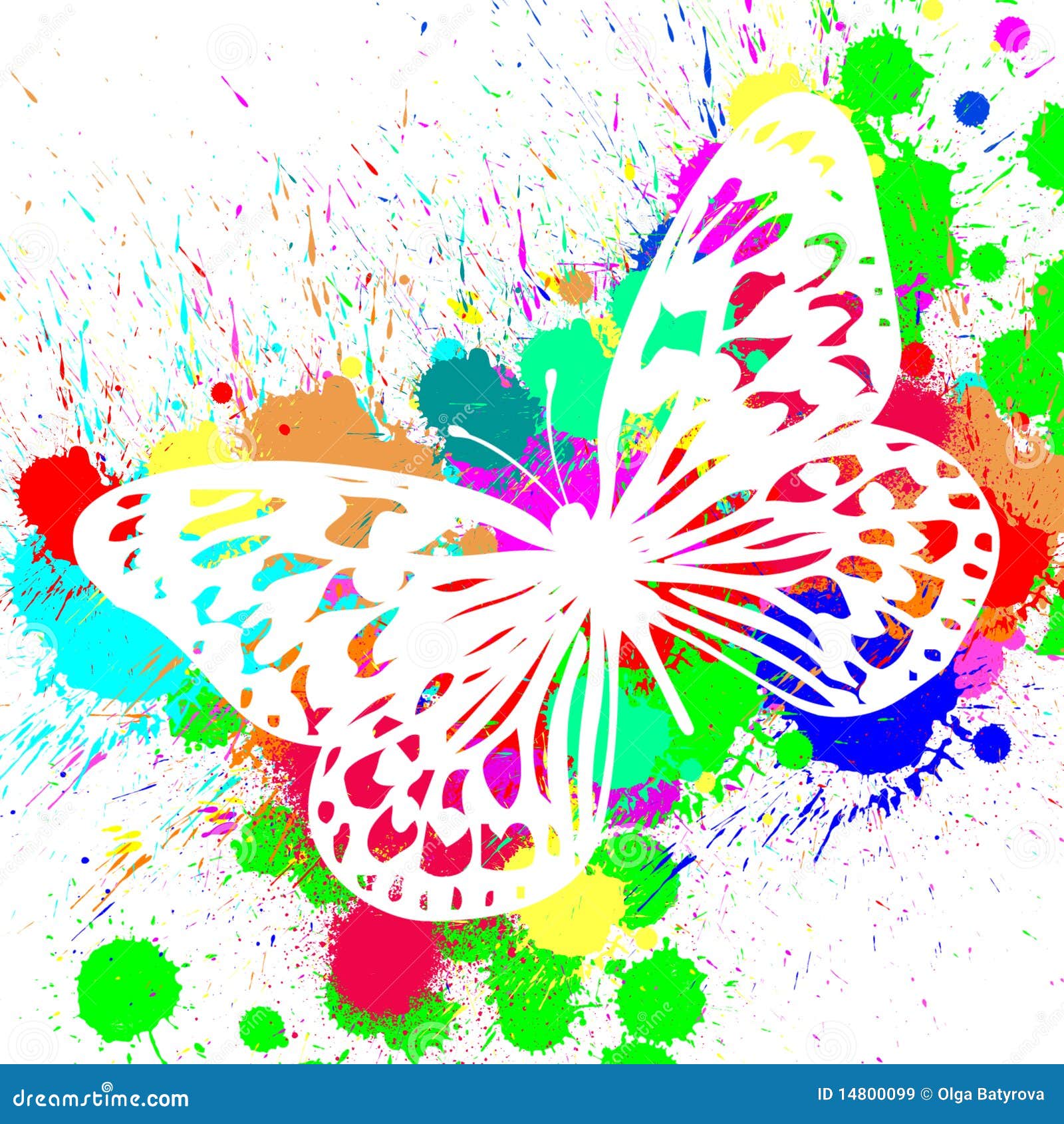 Butterfly from Color Splashes Stock Illustration - Illustration of ...