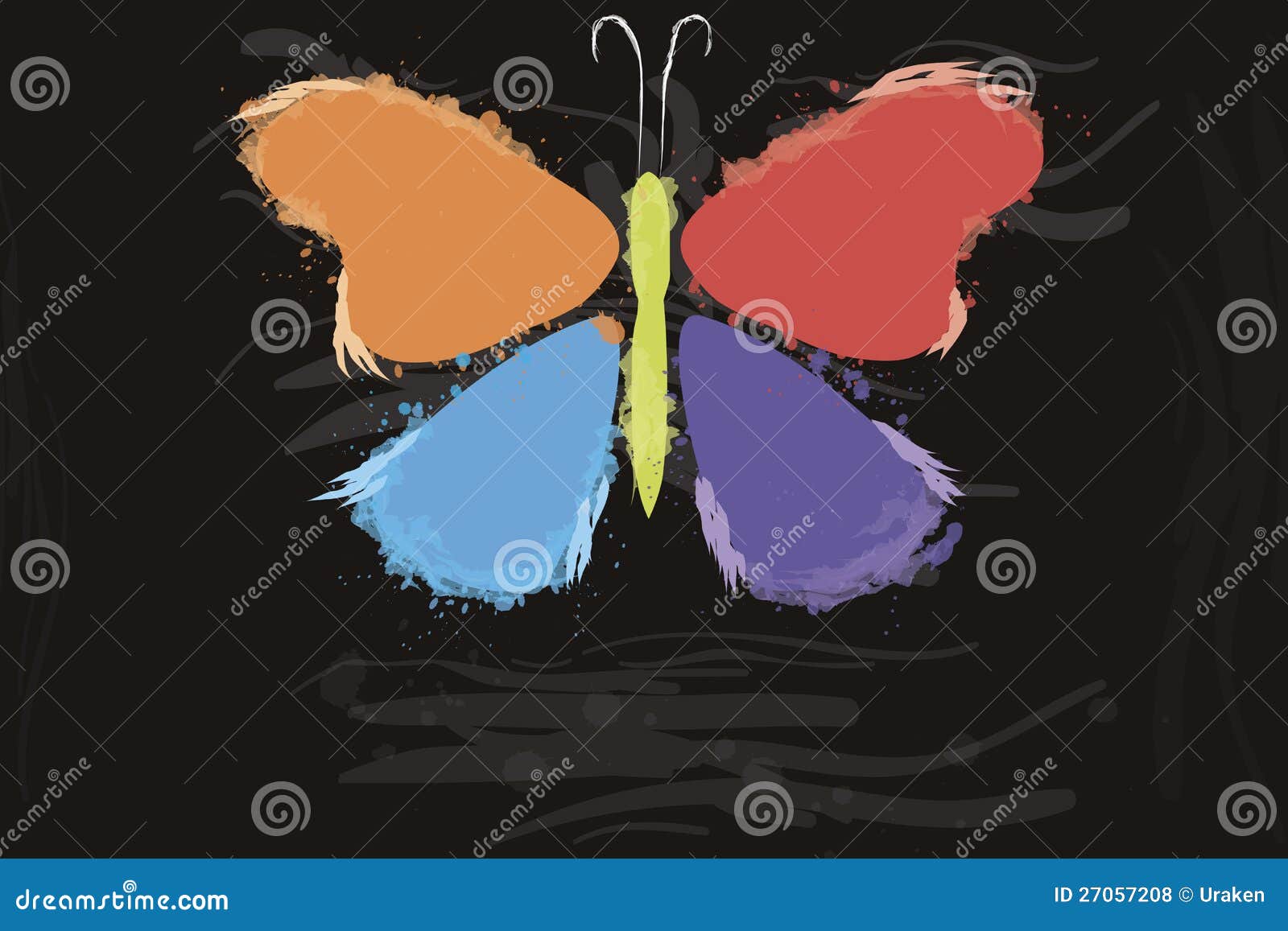 Butterfly from Color Splashes Stock Illustration - Illustration of ...