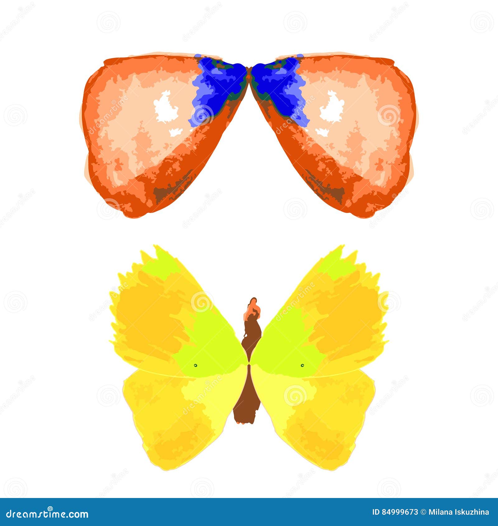 Butterfly Colored Print Splash Collection Stock Vector - Illustration ...