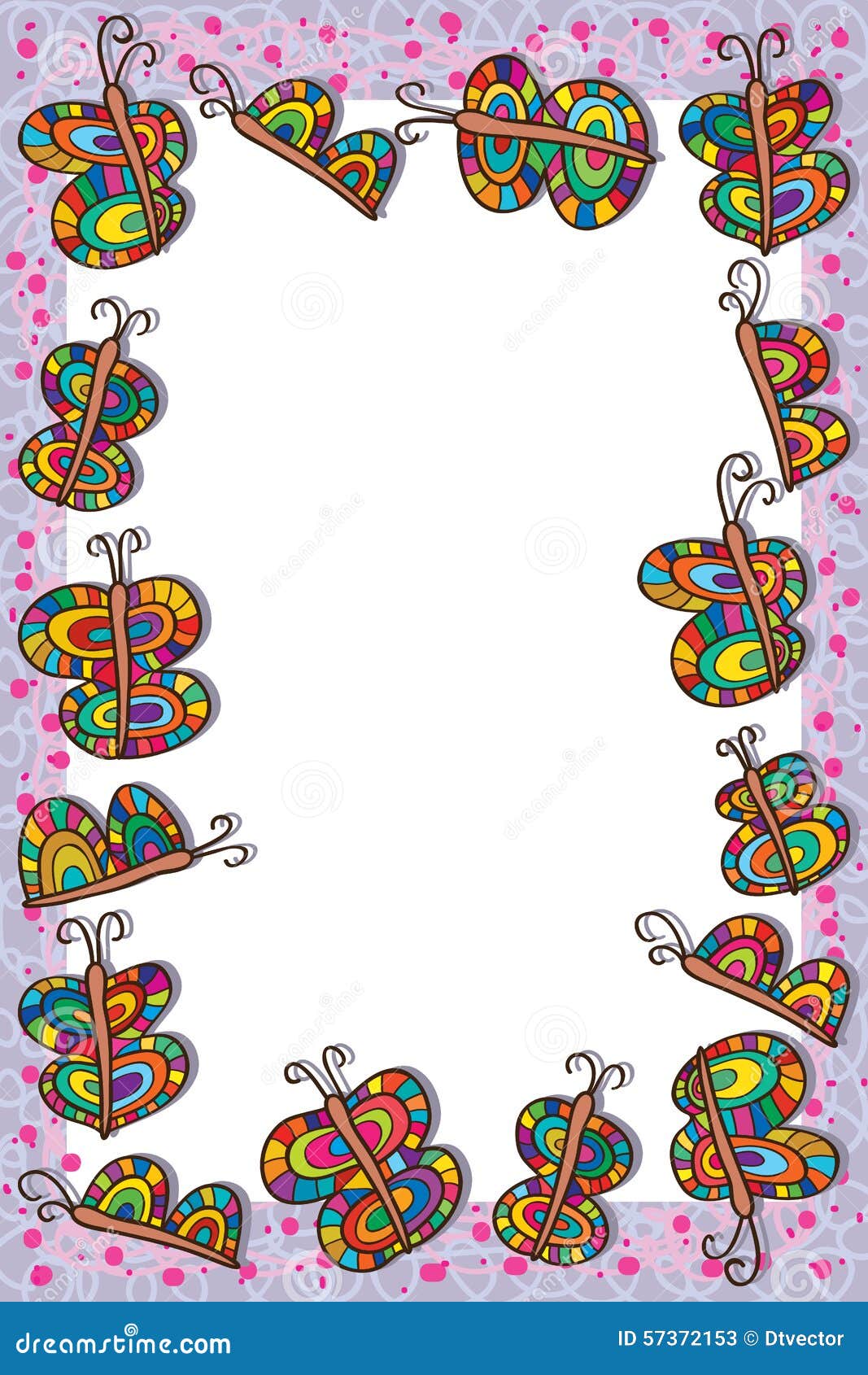 Butterfly colorful frame stock vector. Illustration of antique - 57372153
