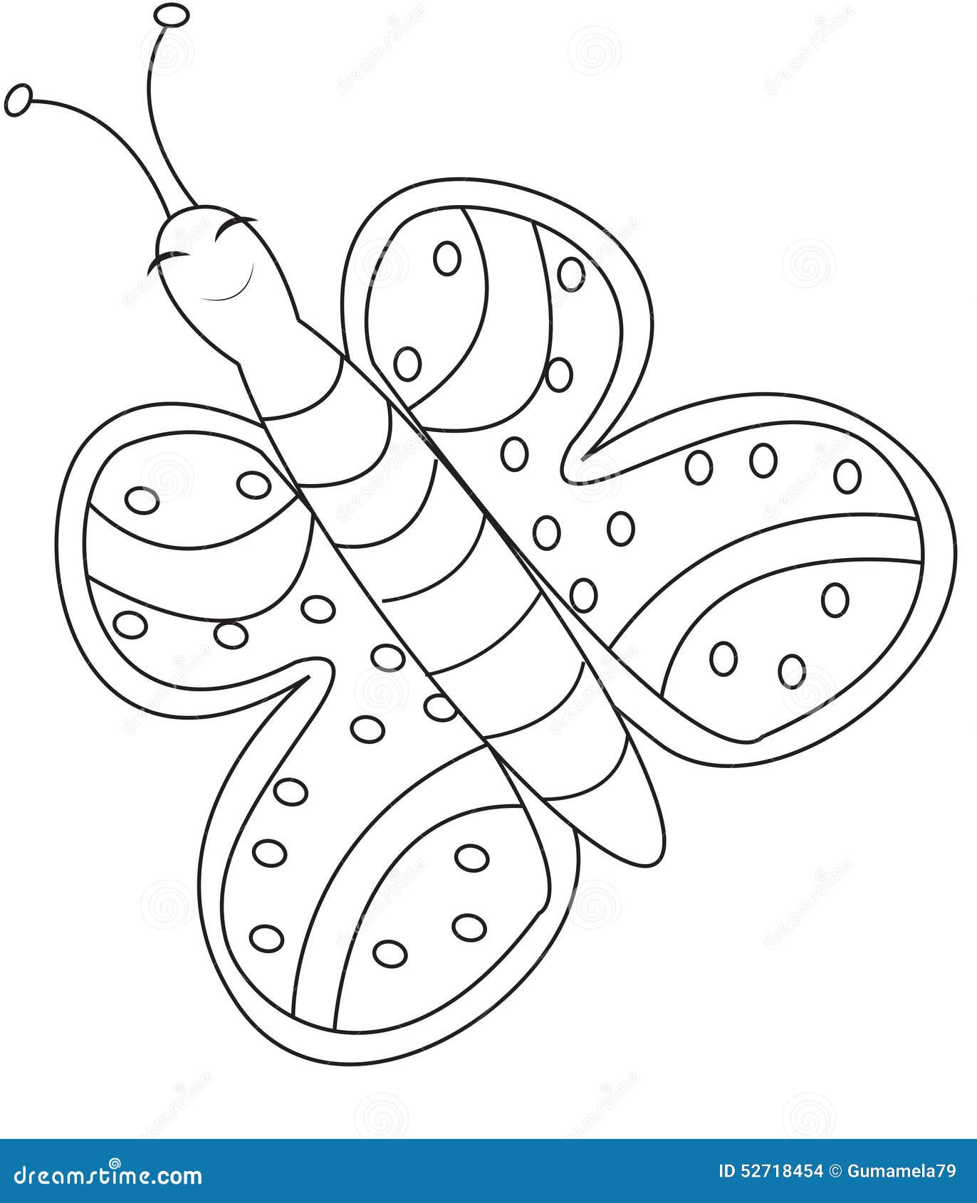 Butterfly Coloring. Linear Art. Black And White Image Of A Butterfly ...