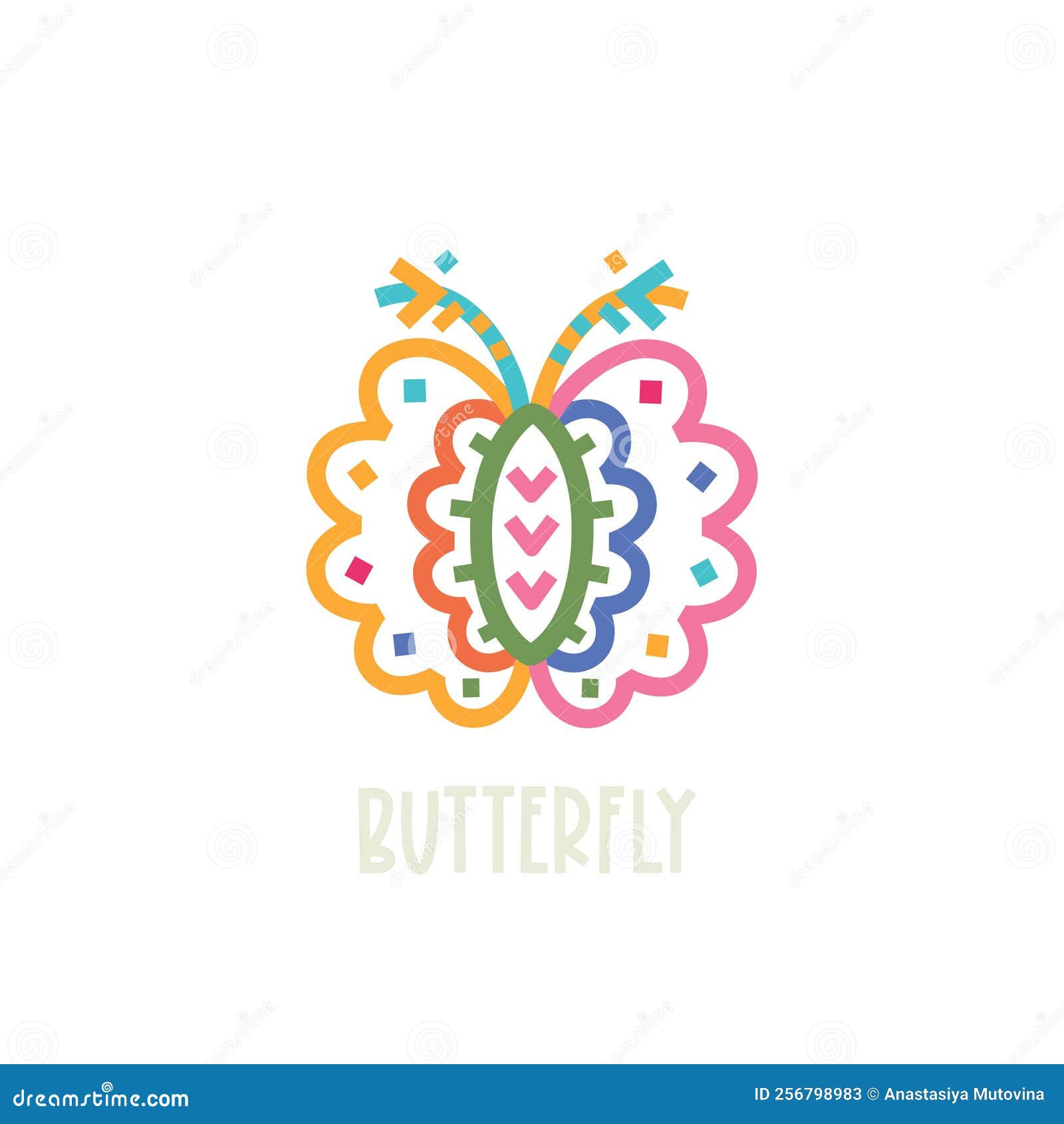 Butterfly Colourful Lines Logo Design Stock Vector - Illustration of ...