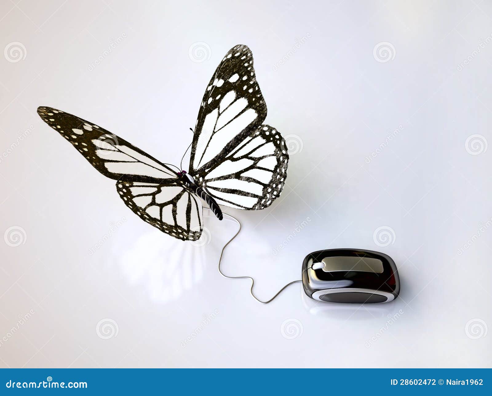 Butterfly with Computer Mouse Stock Illustration - Illustration of ...