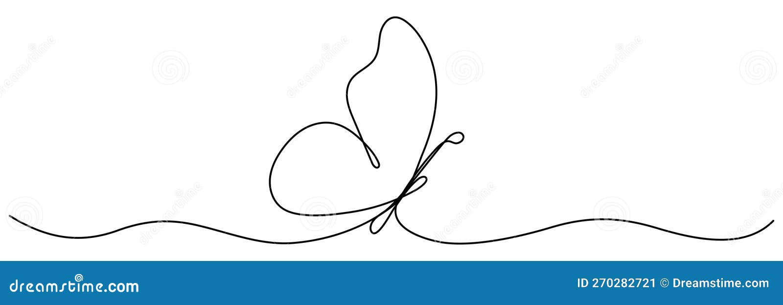 Butterfly Continuous Line Art Drawing. Stock Vector - Illustration of ...