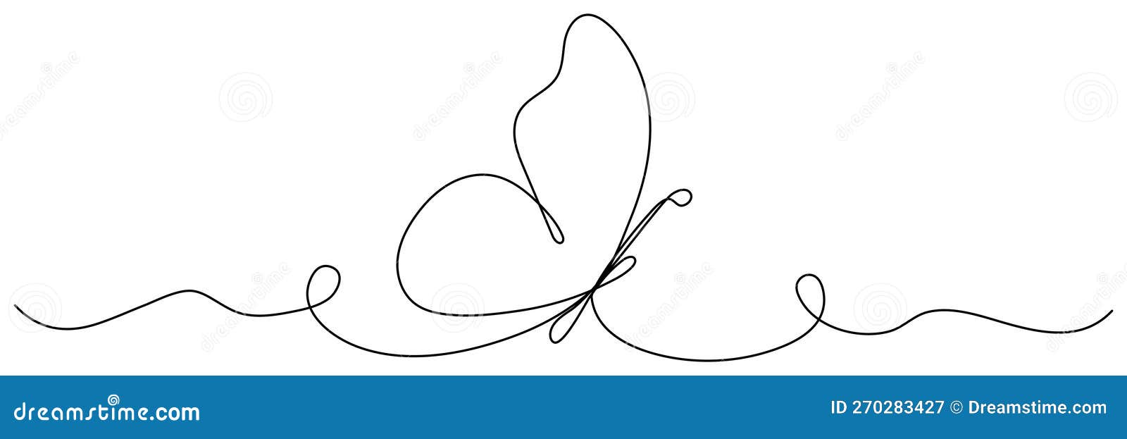 Butterfly Continuous Line Art Drawing. Stock Vector - Illustration of ...